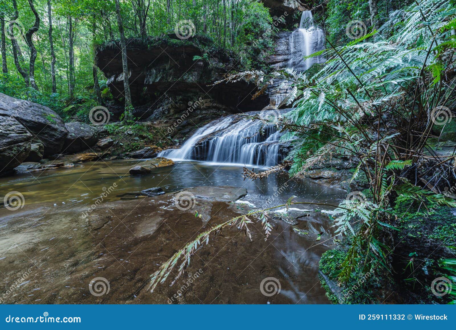 Scenic Small Waterfall for Cool Background Stock Photo - Image of trees ...