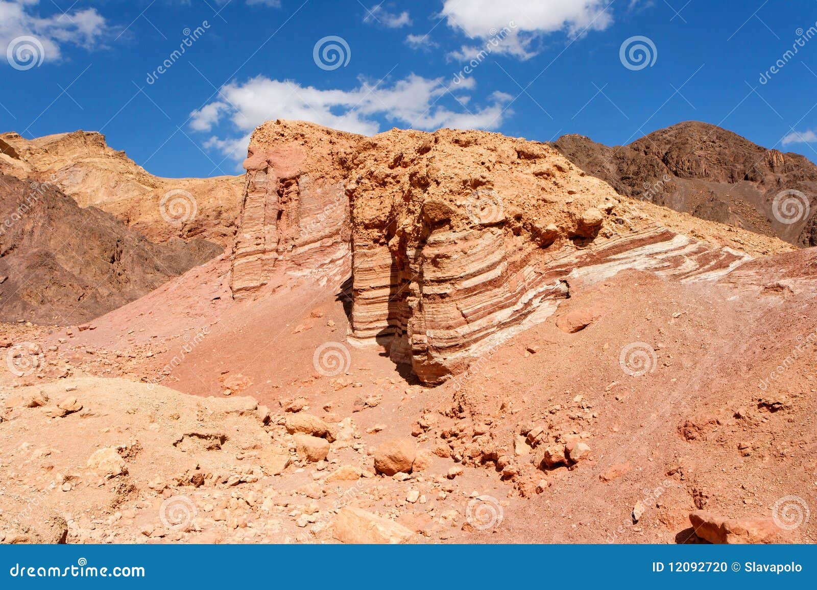 Scenic Striped Rocks in Stone Desert Stock Photo - Image of striped ...