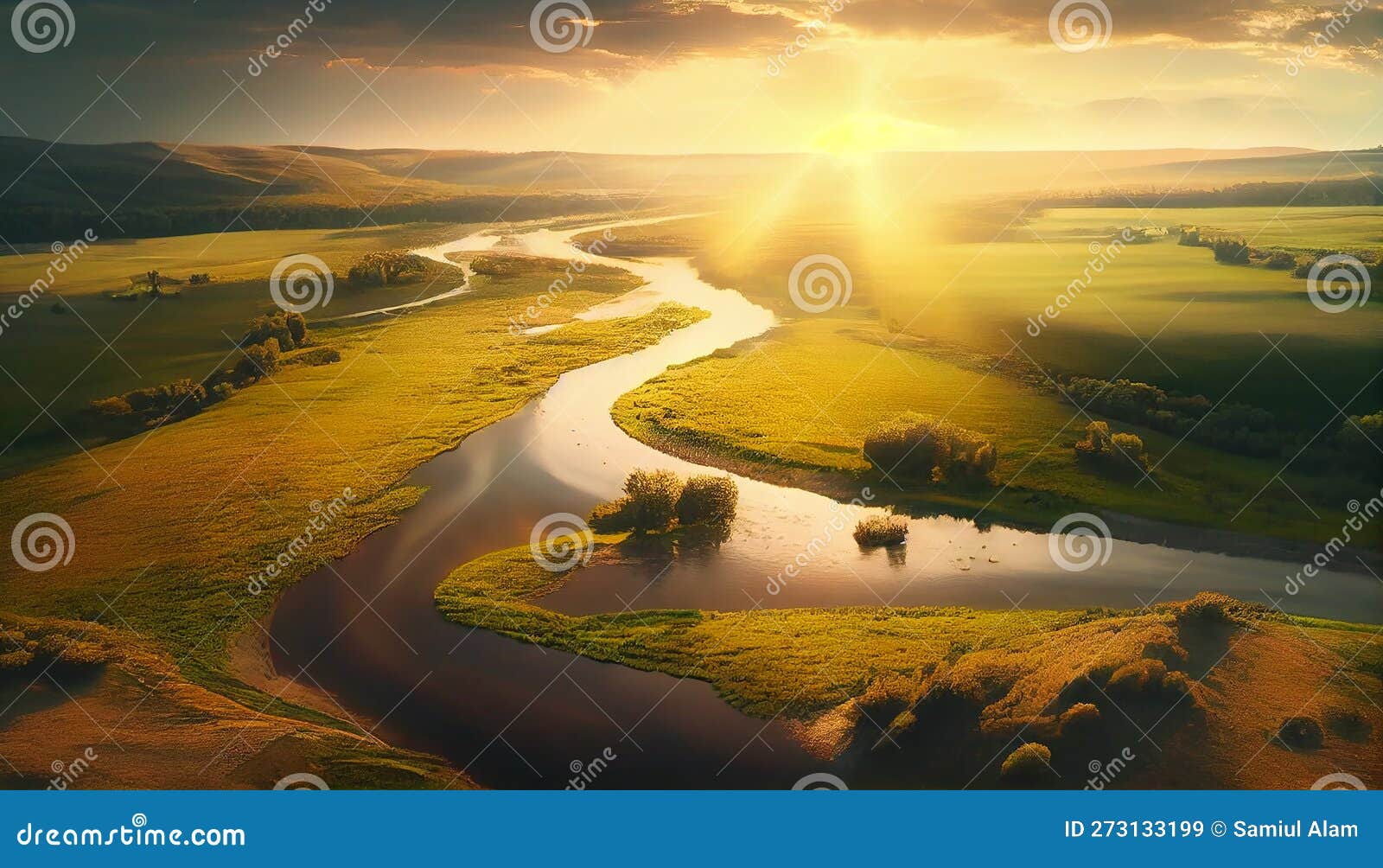 A Wonderful Scenic Summer Background Stock Illustration - Illustration ...