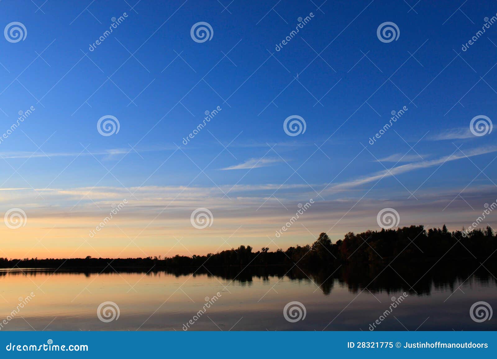 Scenic Sunset Over Calm Lake Stock Image - Image of breathtaking ...