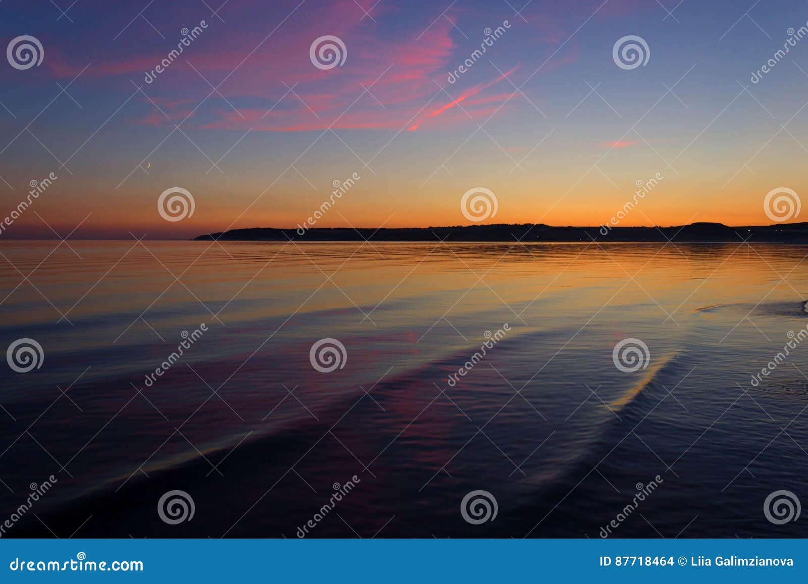 Scenic Sunset Over Ocean Beach Stock Photo - Image of reflection ...