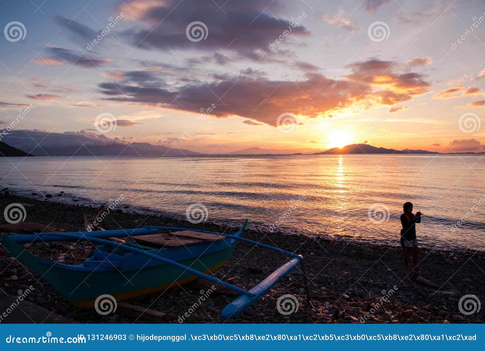 Scenic Sunset at the Shore of Batangas, Philippines Editorial Stock ...