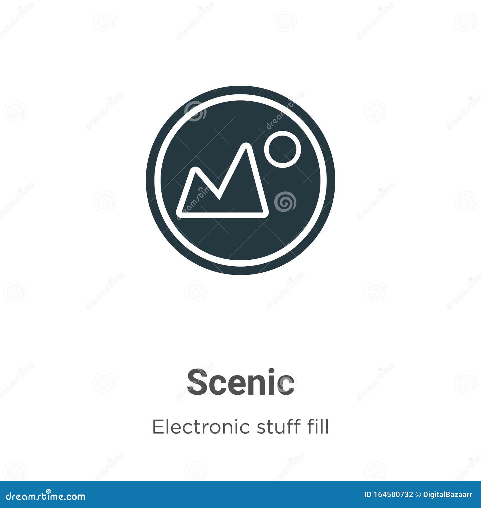 Scenic Vector Icon on White Background. Flat Vector Scenic Icon Symbol ...