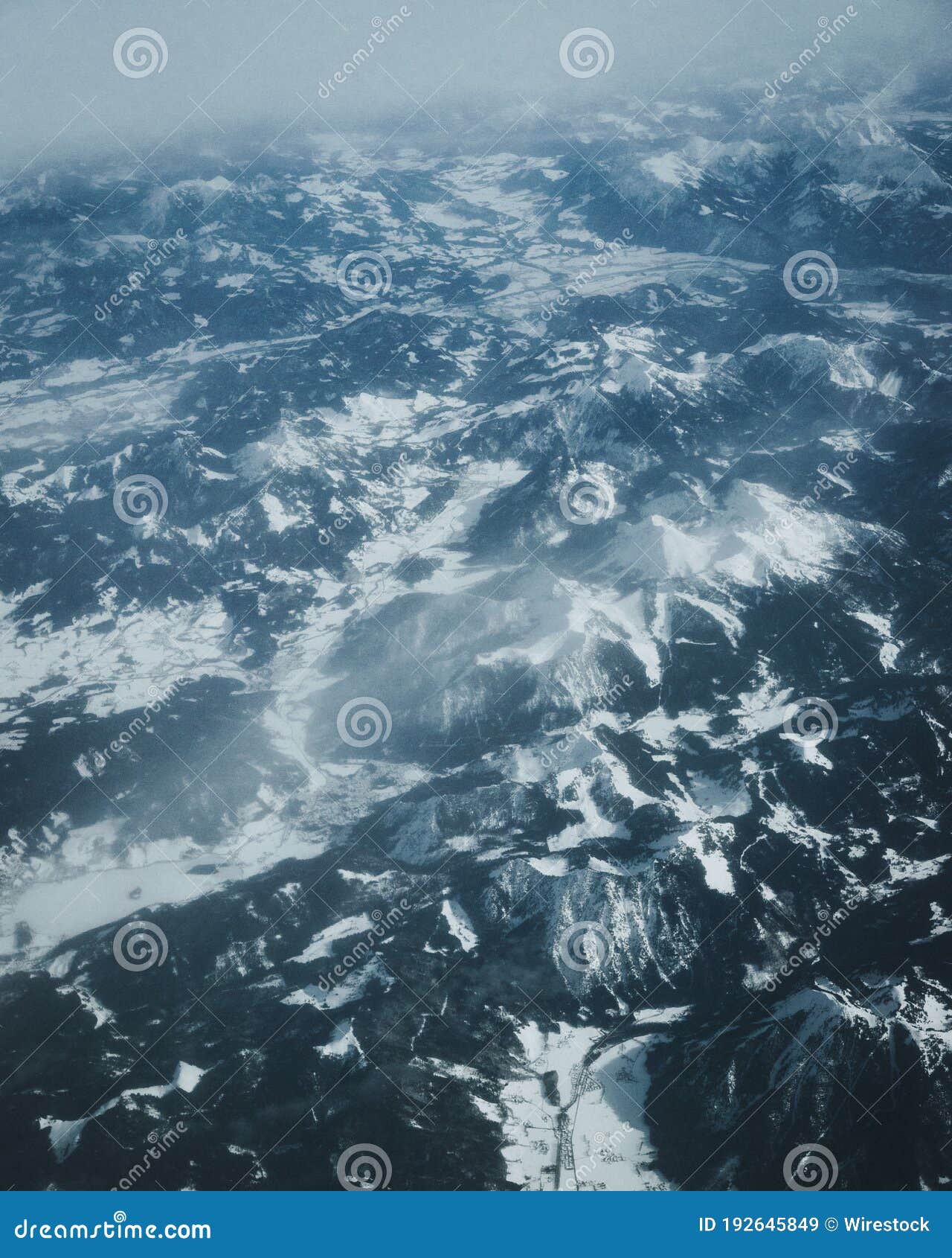 Scenic Vertical Aerial View of Mountain Alps during Night Stock Image ...