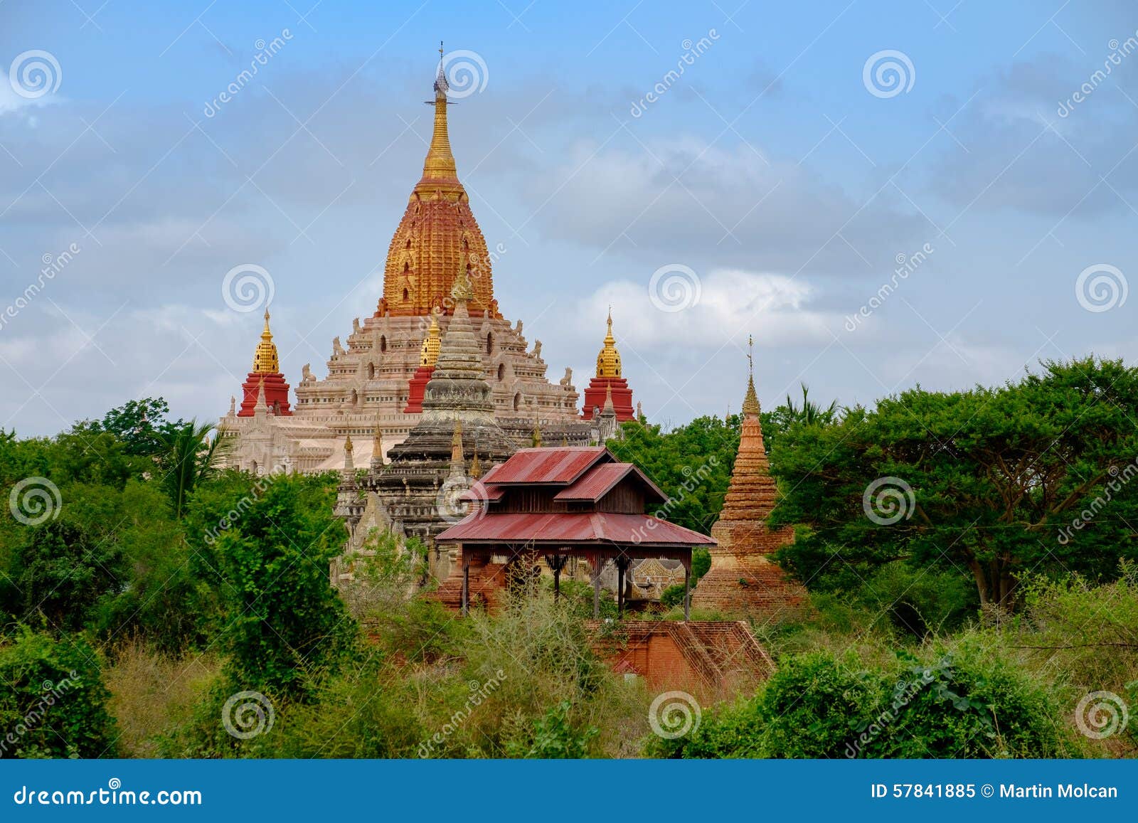 Scenic View of Ananda Temple in Old Bagan Area, Myanmar Stock Image ...