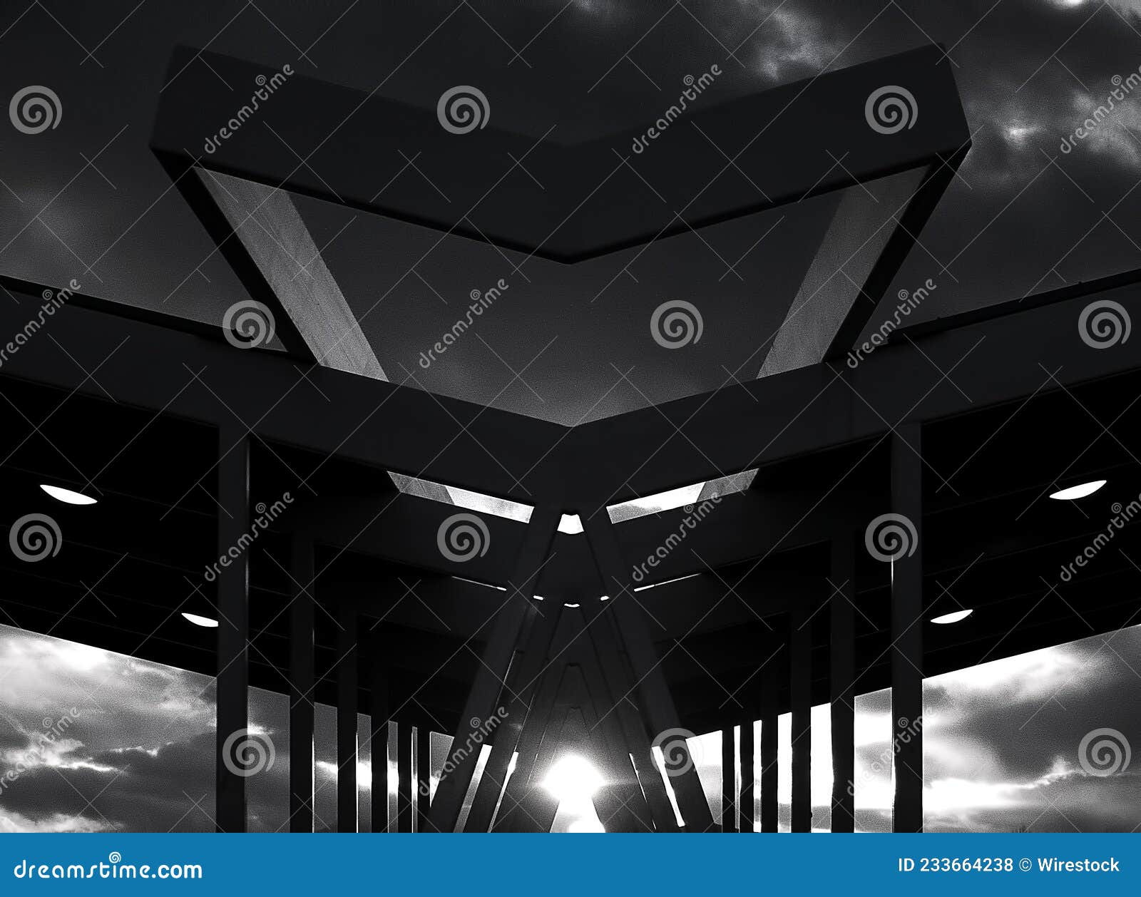 Scenic View of an Architectural Structure on a Cloudy Sky Background ...