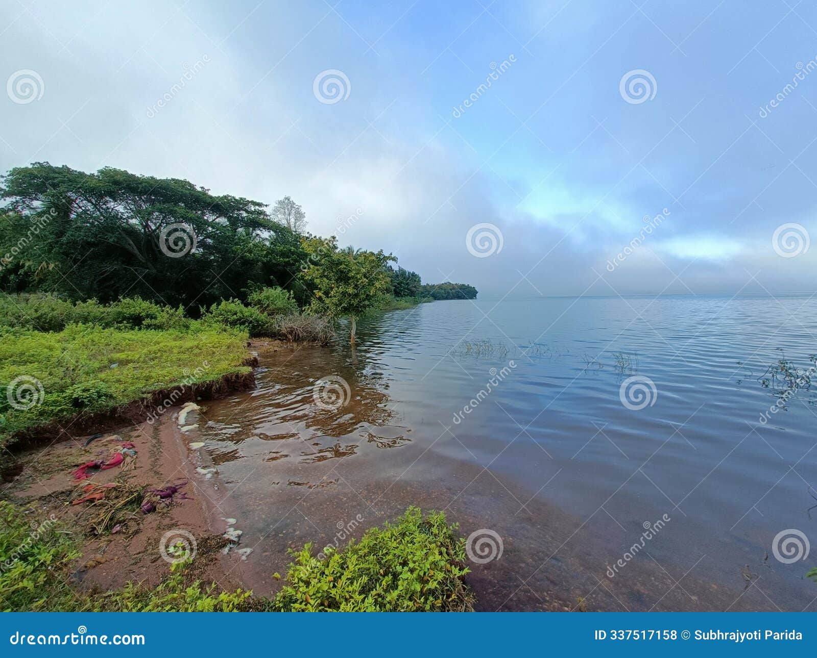 Scenic View of Blue Kabini Backwaters and Green Forests at the Shores ...