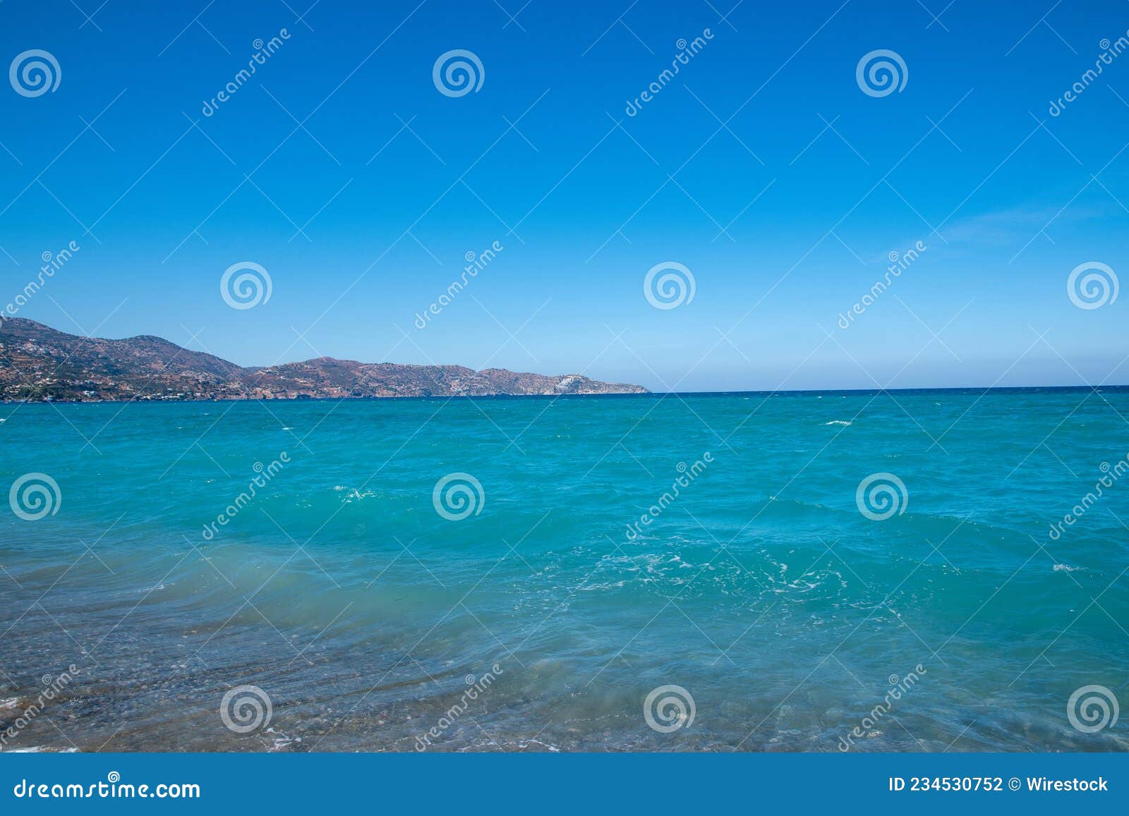 Scenic View of a Blue Ocean on a Clear Sky Background Stock Photo ...