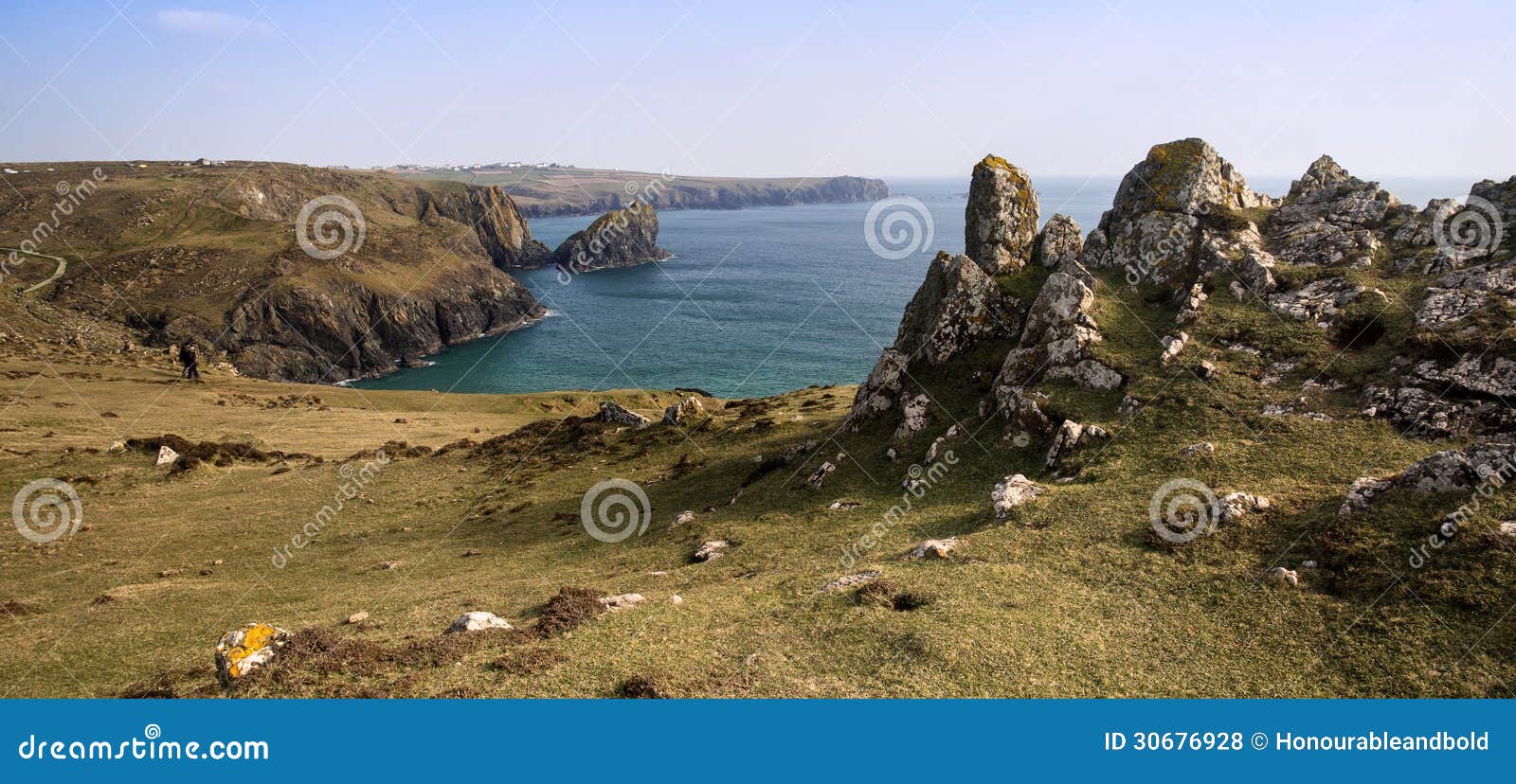 Scenic View from Cliffs Overlooking Beautiful Bay Stock Photo - Image ...