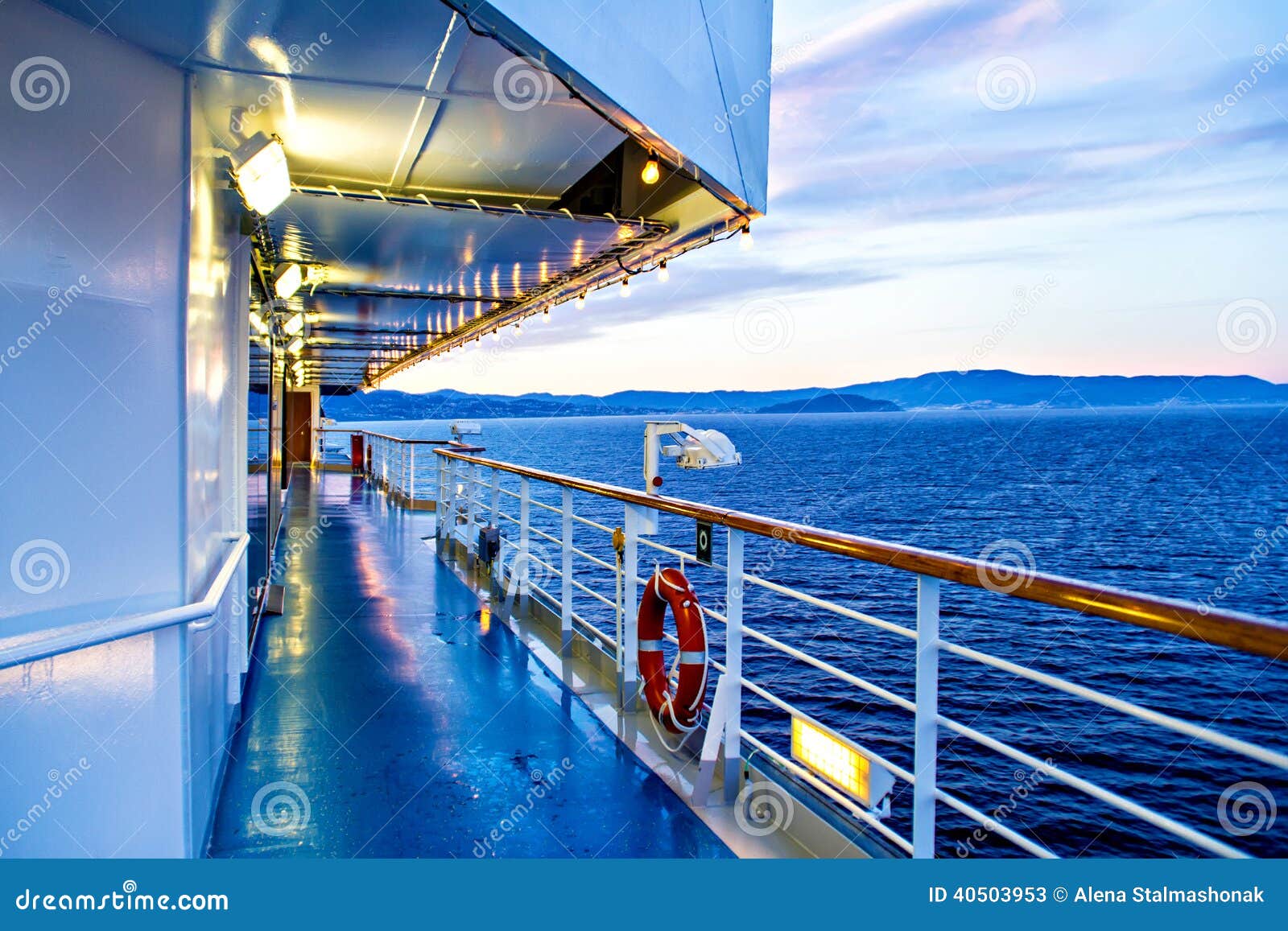 Scenic View of Cruise Ship Deck and Sea Stock Image - Image of nature ...
