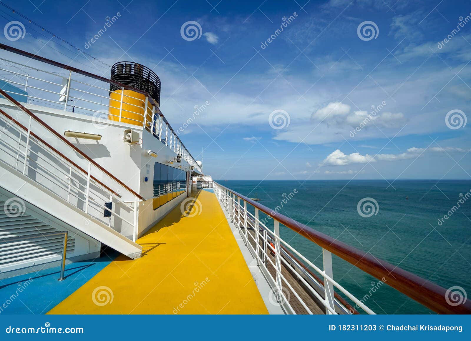 Scenic View from Cruise Ship Upper Deck. Stock Image - Image of relax ...