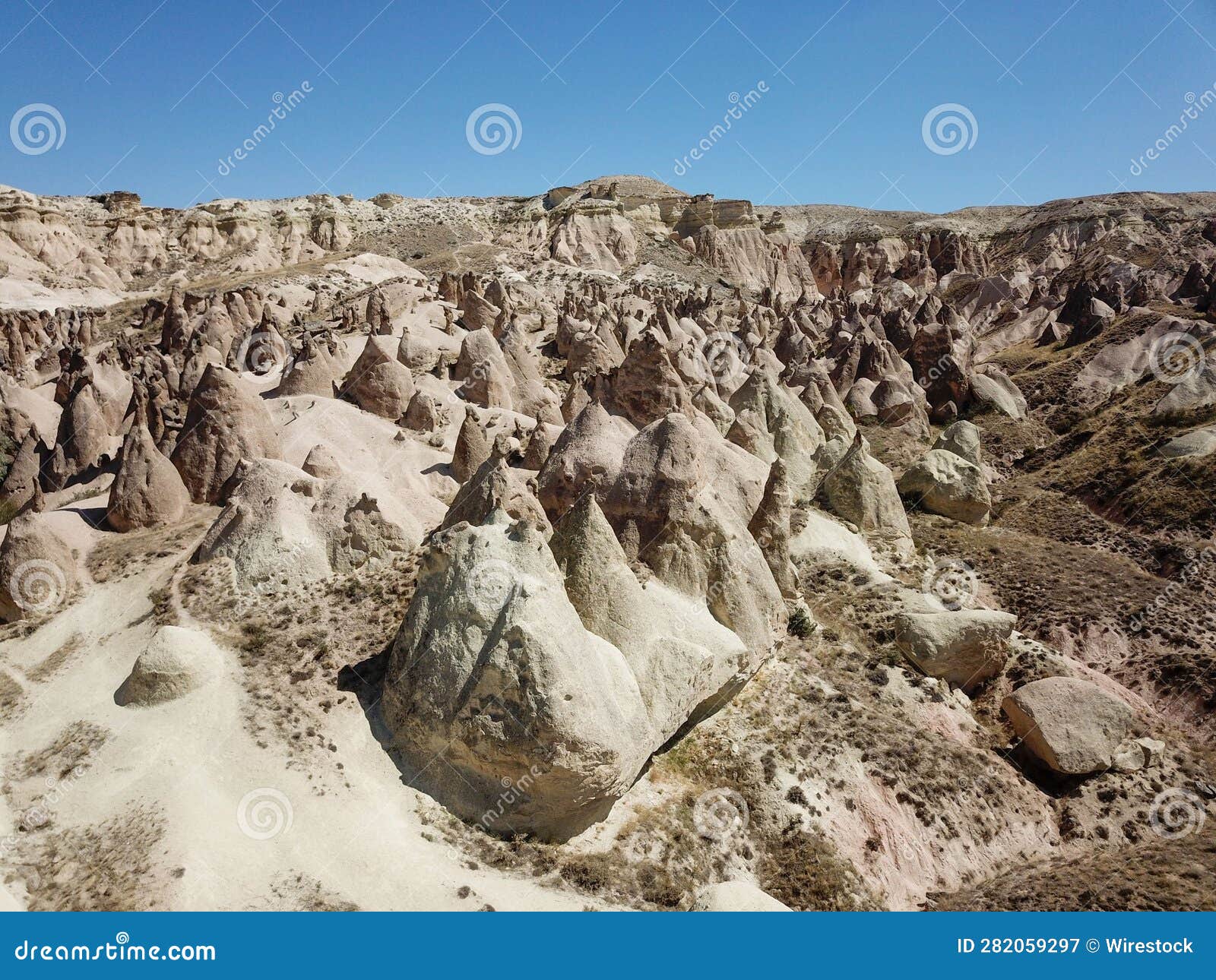 Scenic View of a Desert Landscape in Cappadocia, Turkey Stock Image ...