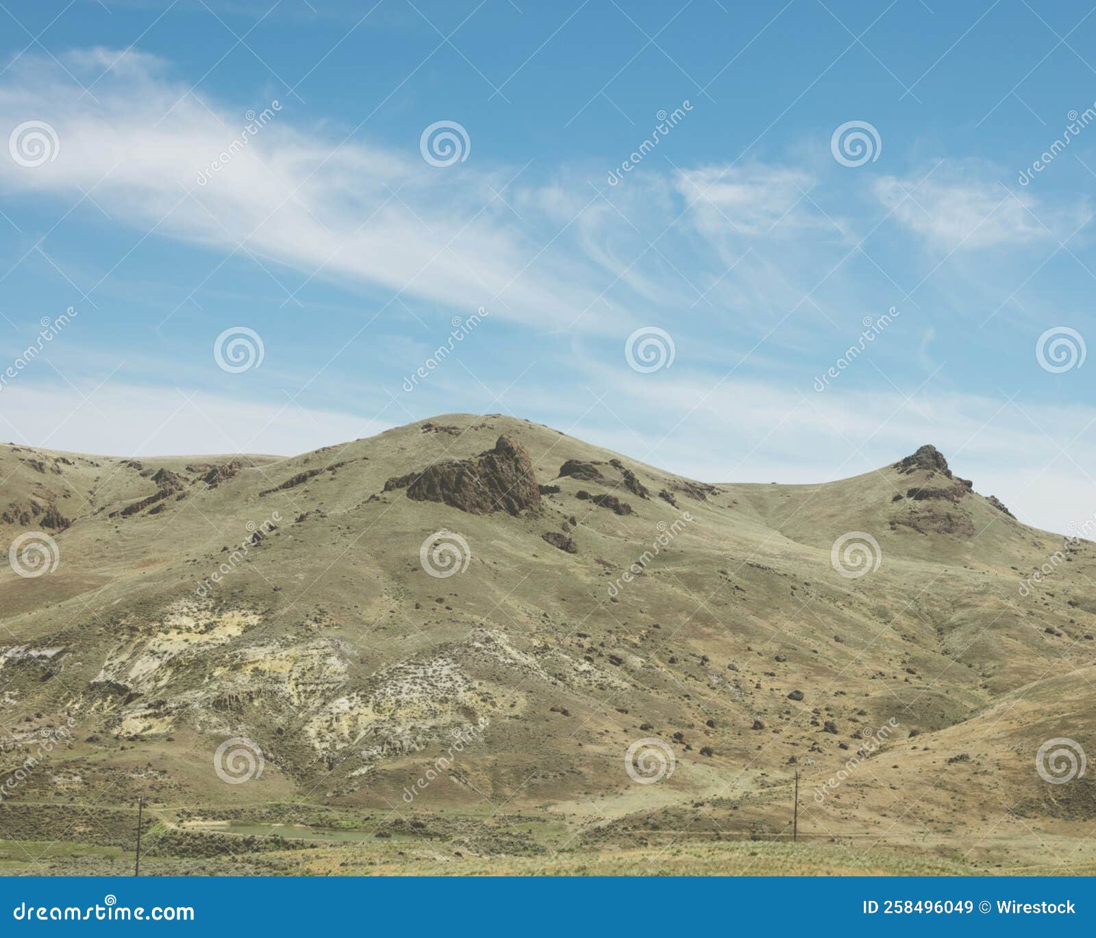 Scenic View of Dry Hills Under the Clear Sky Stock Image - Image of ...