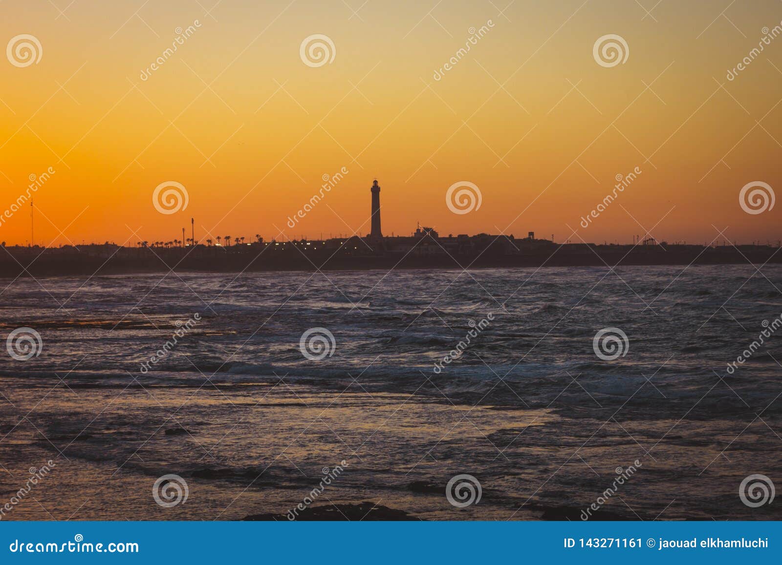 Scenic View of El Hank Lighthouse Casablanca, Morocco Stock Image ...