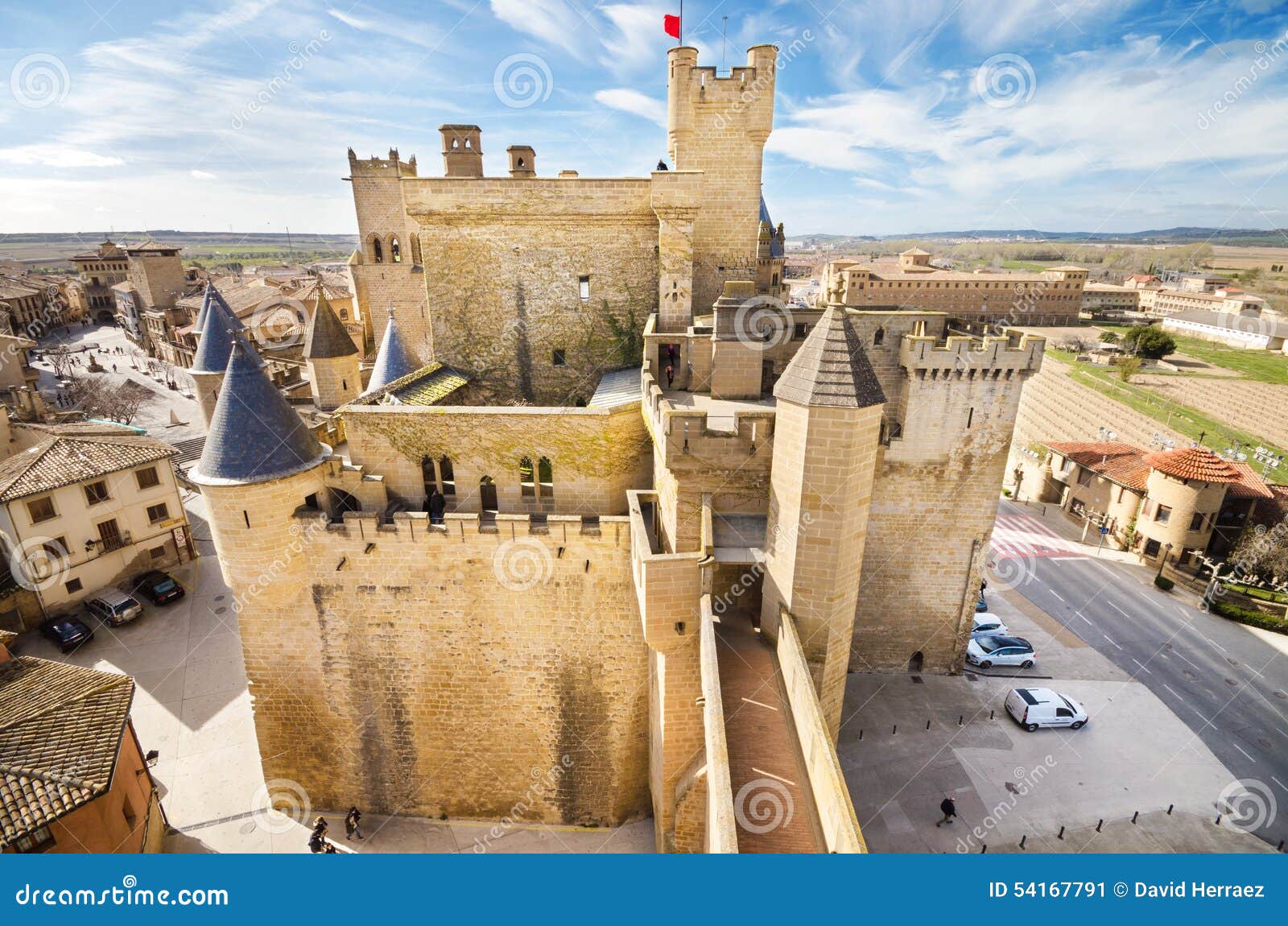 Scenic View of the Famous Olite Castle, Navarra, Spain Stock Image ...
