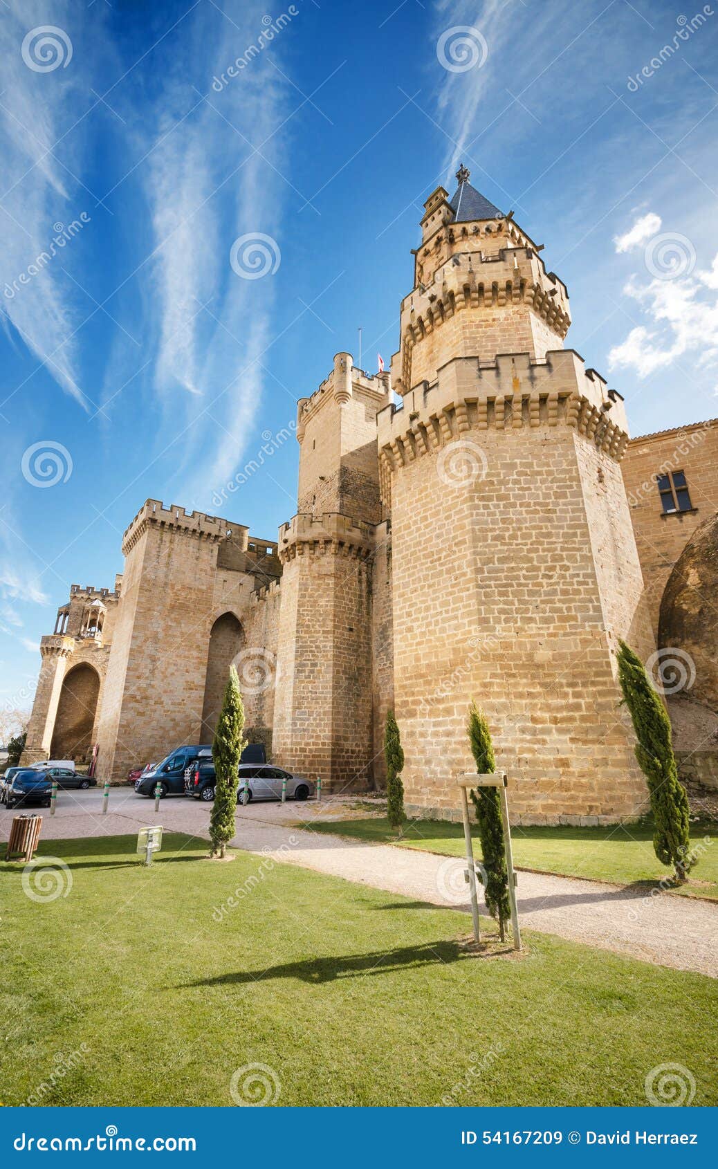 Scenic View of the Famous Olite Castle, Navarra, Spain, on April 2 ...