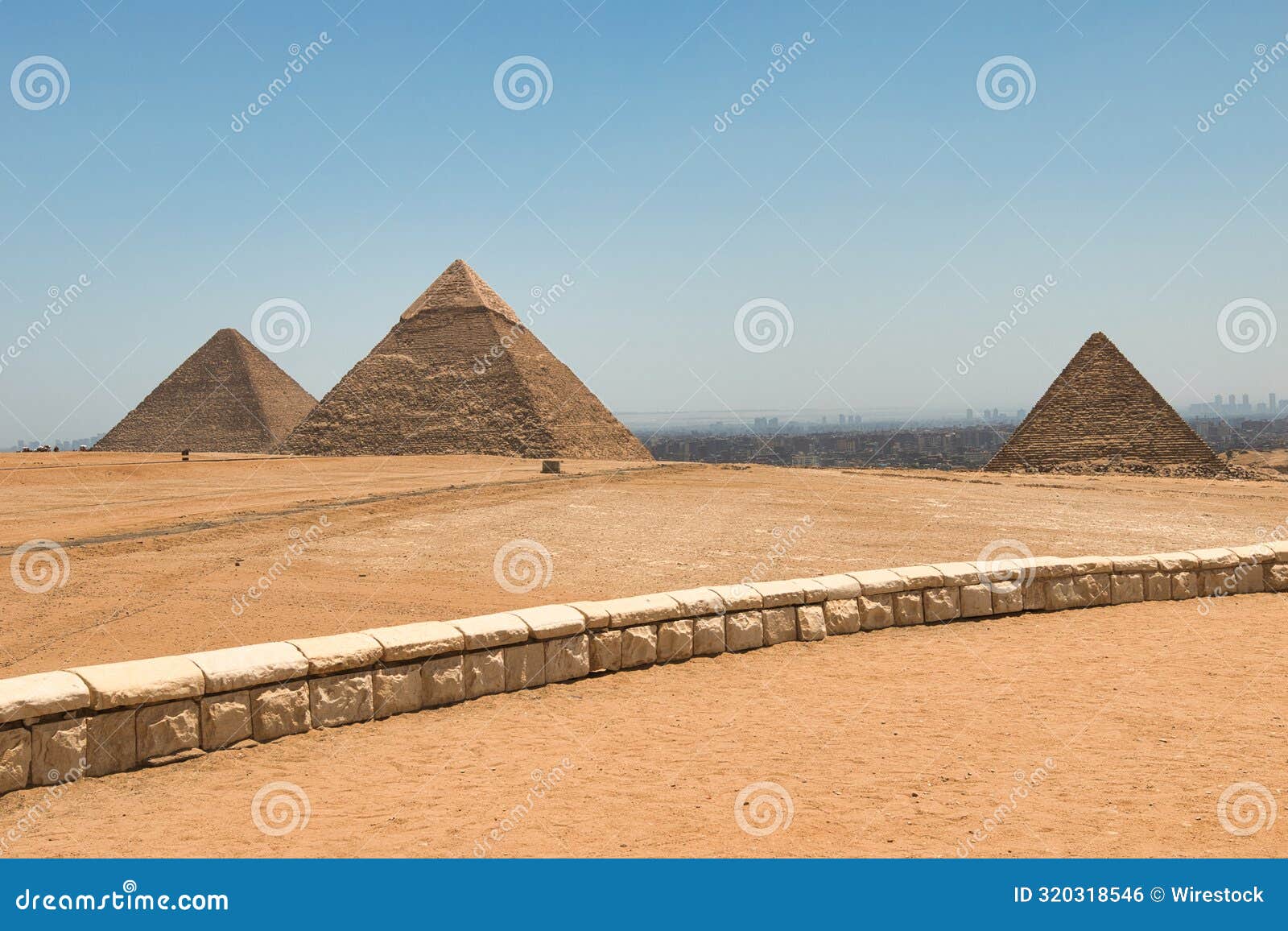 Scenic View of Giza Pyramid Complex in Egypt. Stock Photo - Image of ...