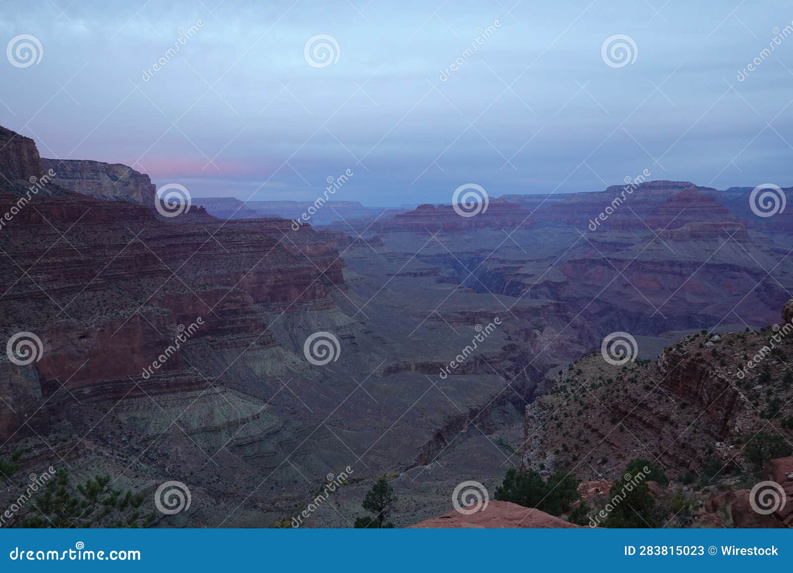 Scenic View of the Grand Canyon at Dawn. Stock Image - Image of view ...