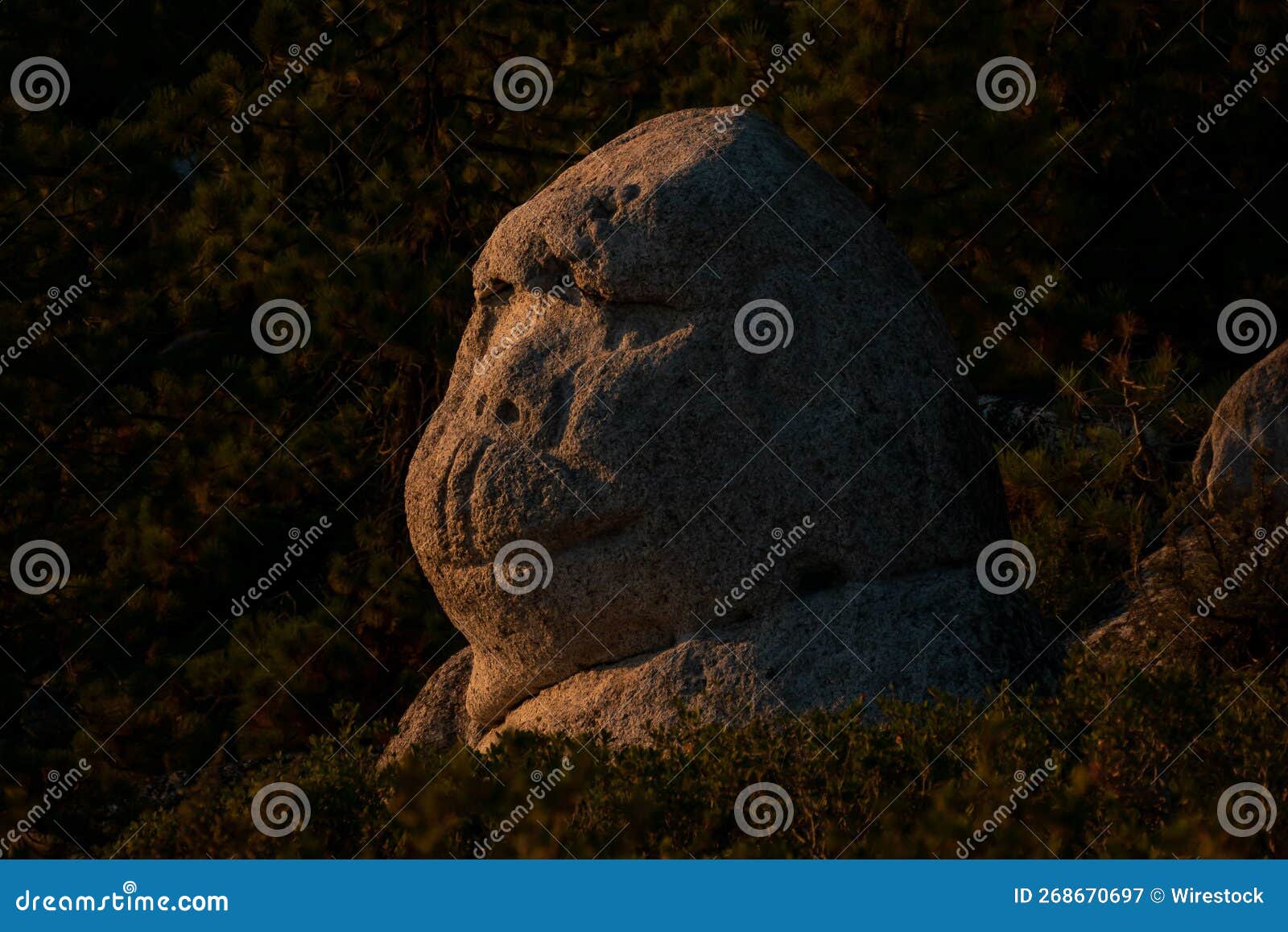 Scenic View of a Huge Cobblestone in the Form of a Kind Monkey ...
