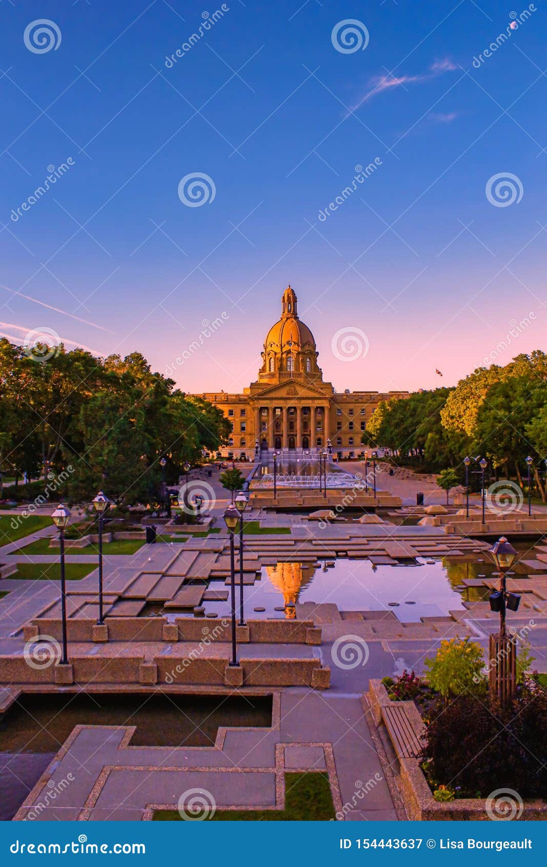 Vivid Alberta Legislature Reflections Stock Image - Image of park ...