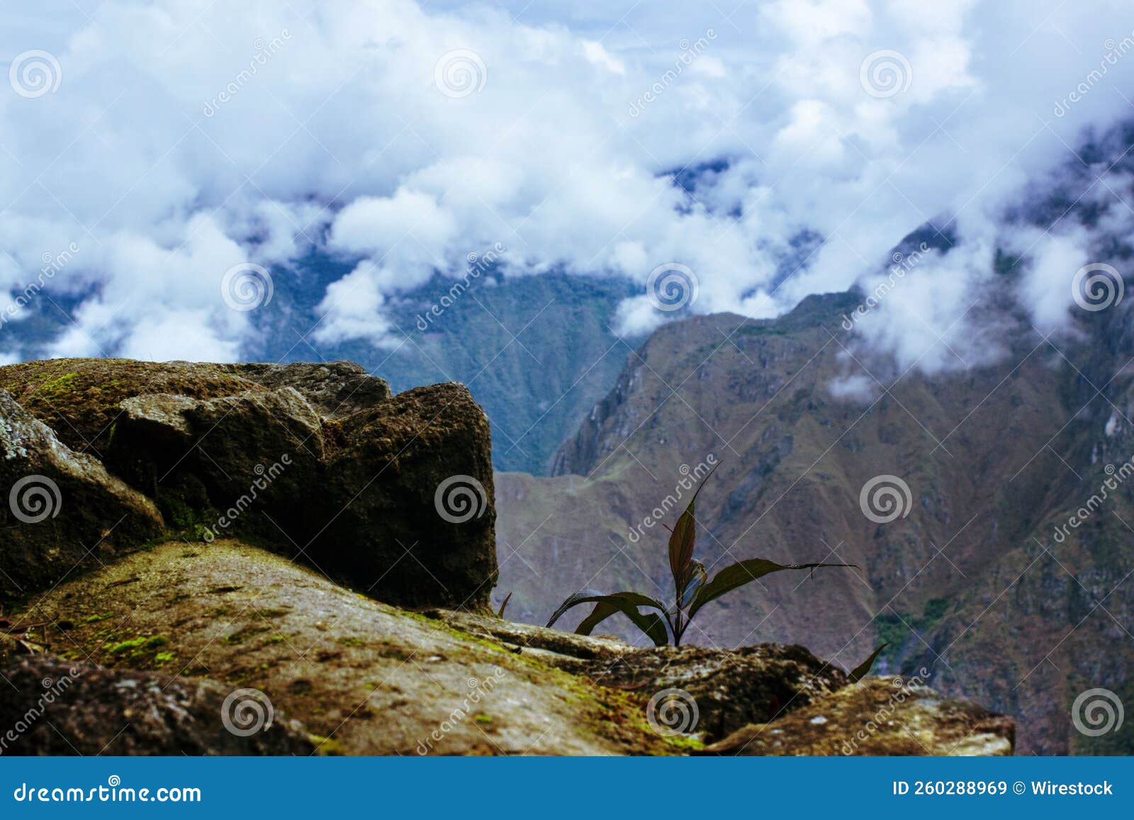 Scenic View of the Inca Trail in Cusco, Peru Covered in Clouds Stock ...