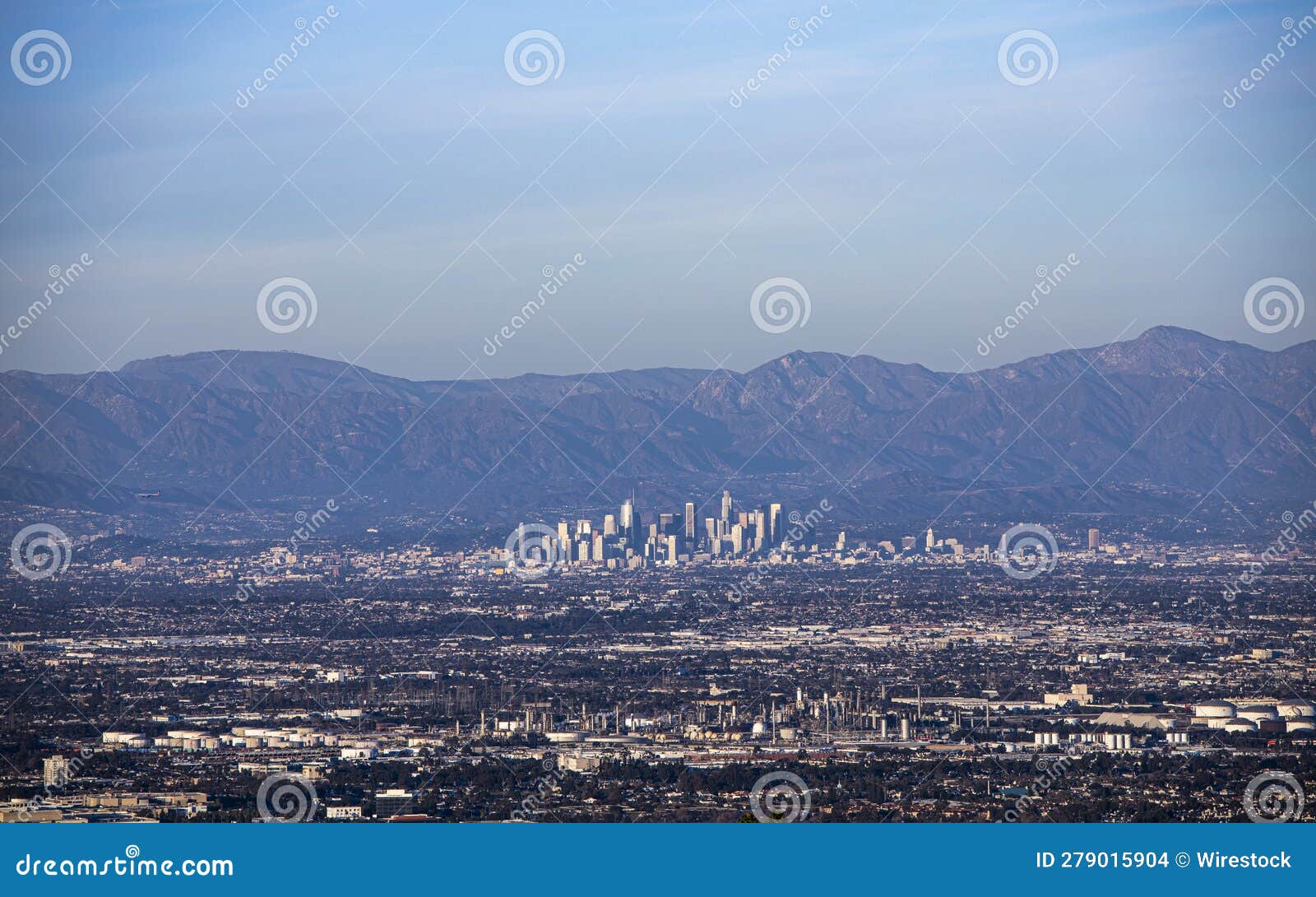 Scenic View of Los Angeles Downtown and Skyline Stock Photo - Image of ...