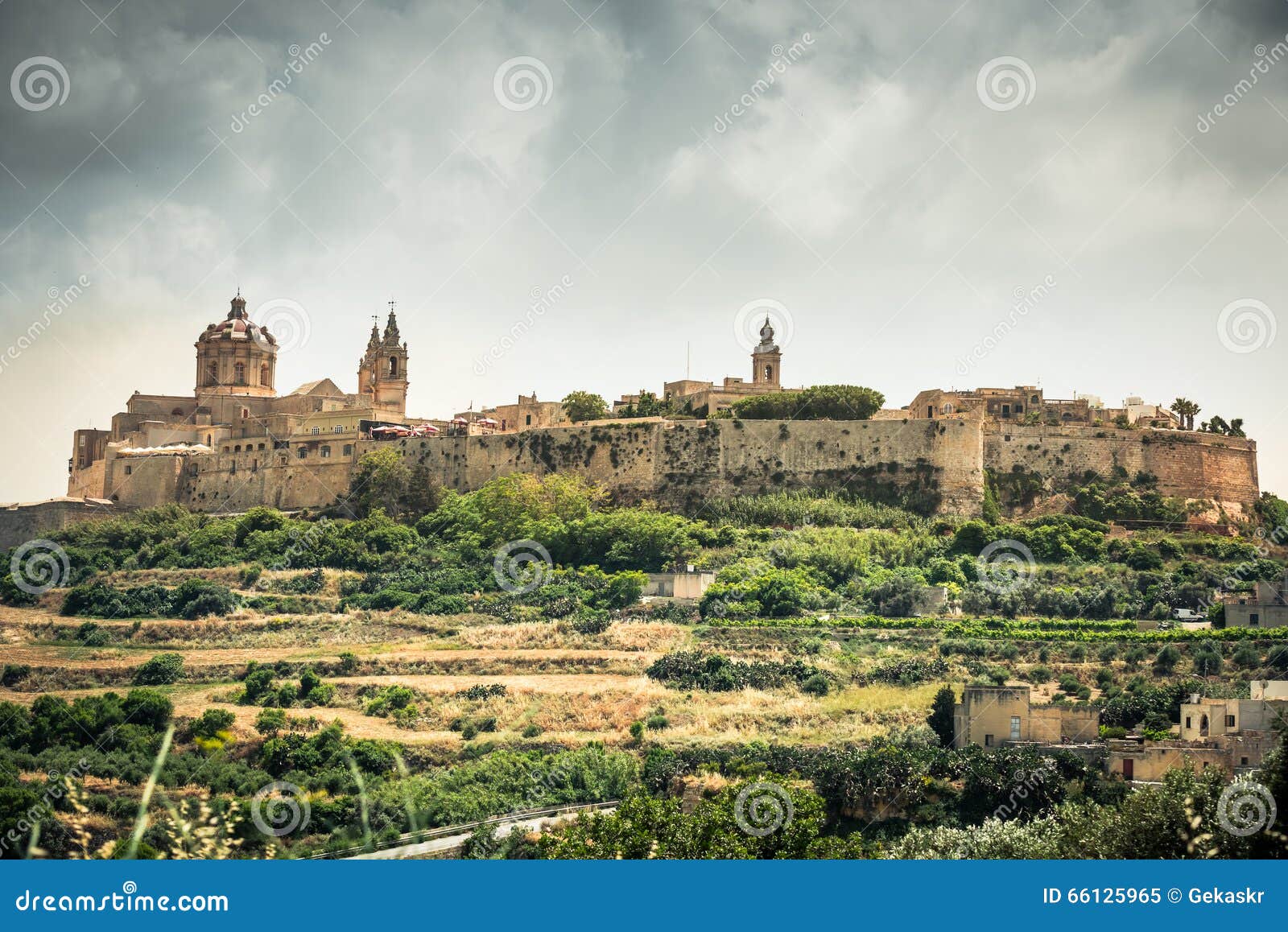 Scenic view on Mdina stock image. Image of picturesque - 66125965