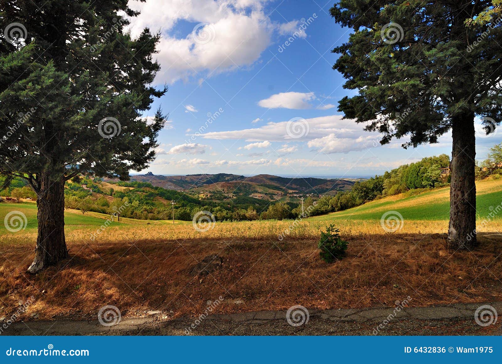 Scenic view of meadow stock photo. Image of clouds, shades - 6432836