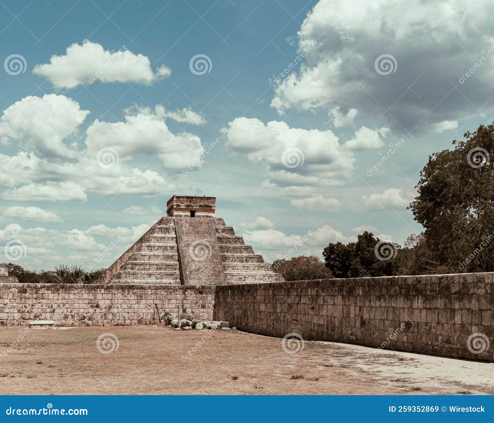 Scenic View of the Mesoamerican Pyramids Stock Image - Image of travel ...