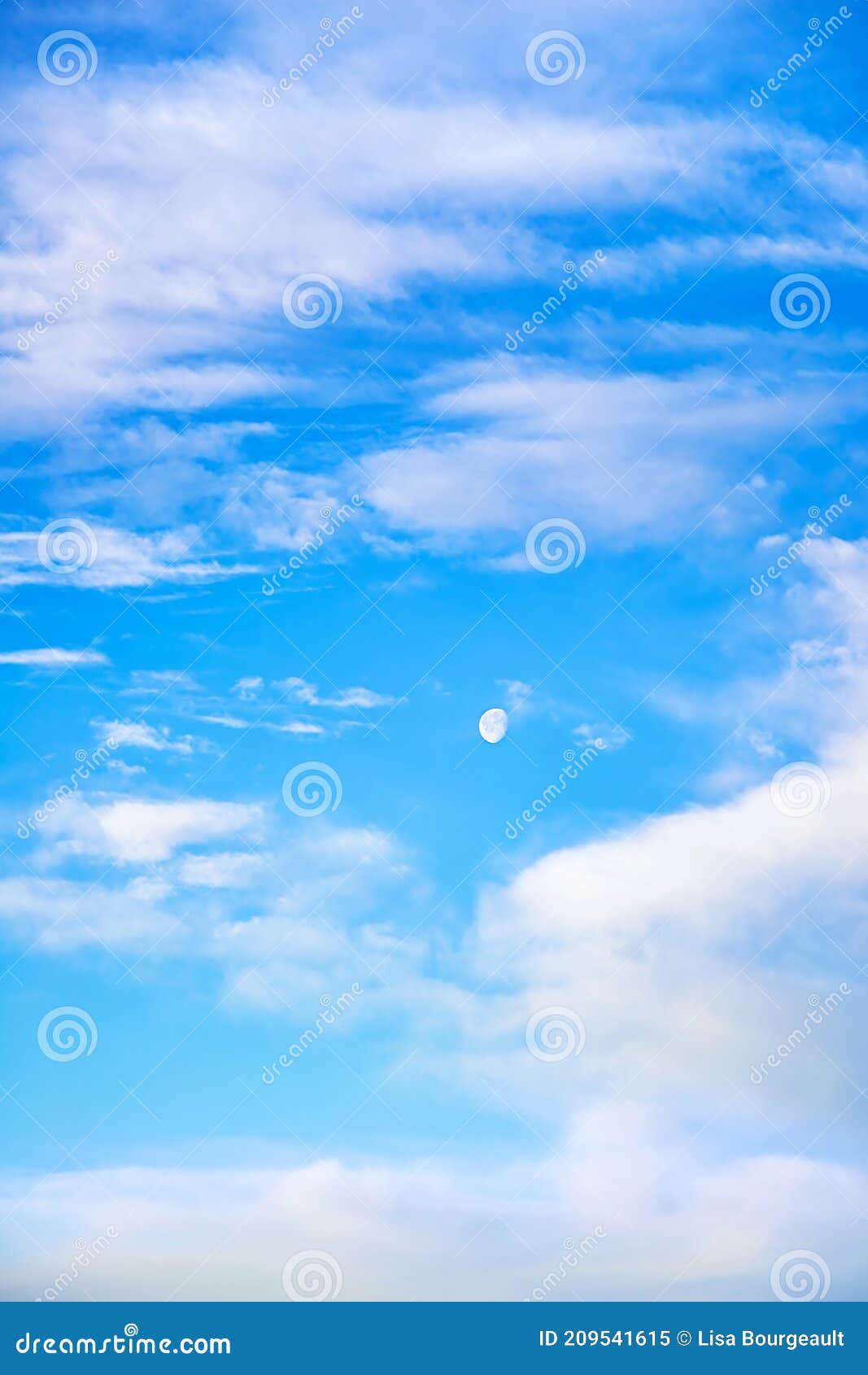 Moon in a Blue Sky stock image. Image of view, moon - 209541615