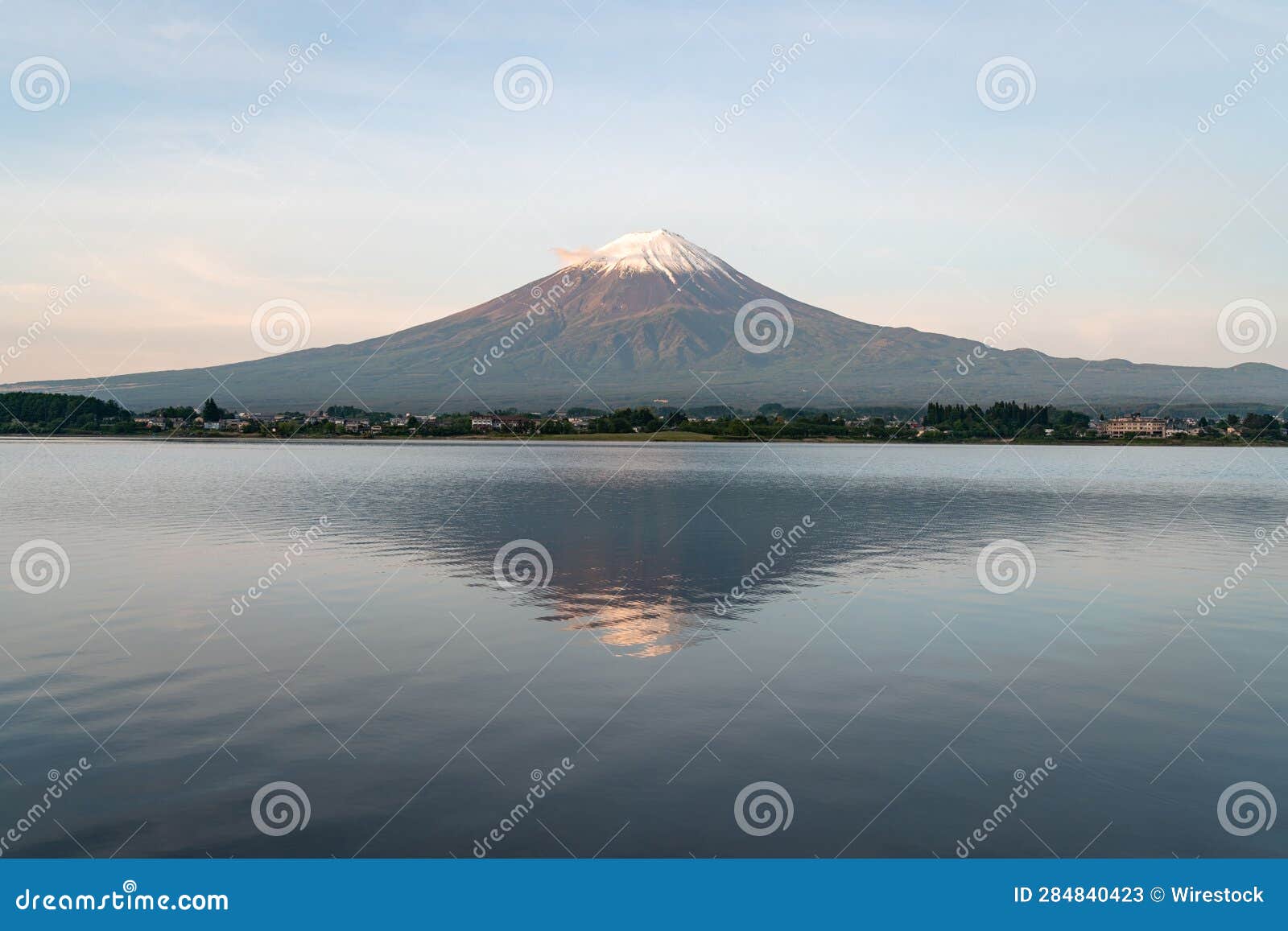 Scenic View of Mount Fuji during Sunrise Stock Image - Image of morning ...