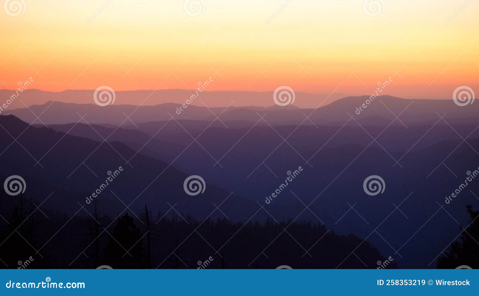 Scenic View of Mountain Layers during Sunset Stock Image - Image of ...