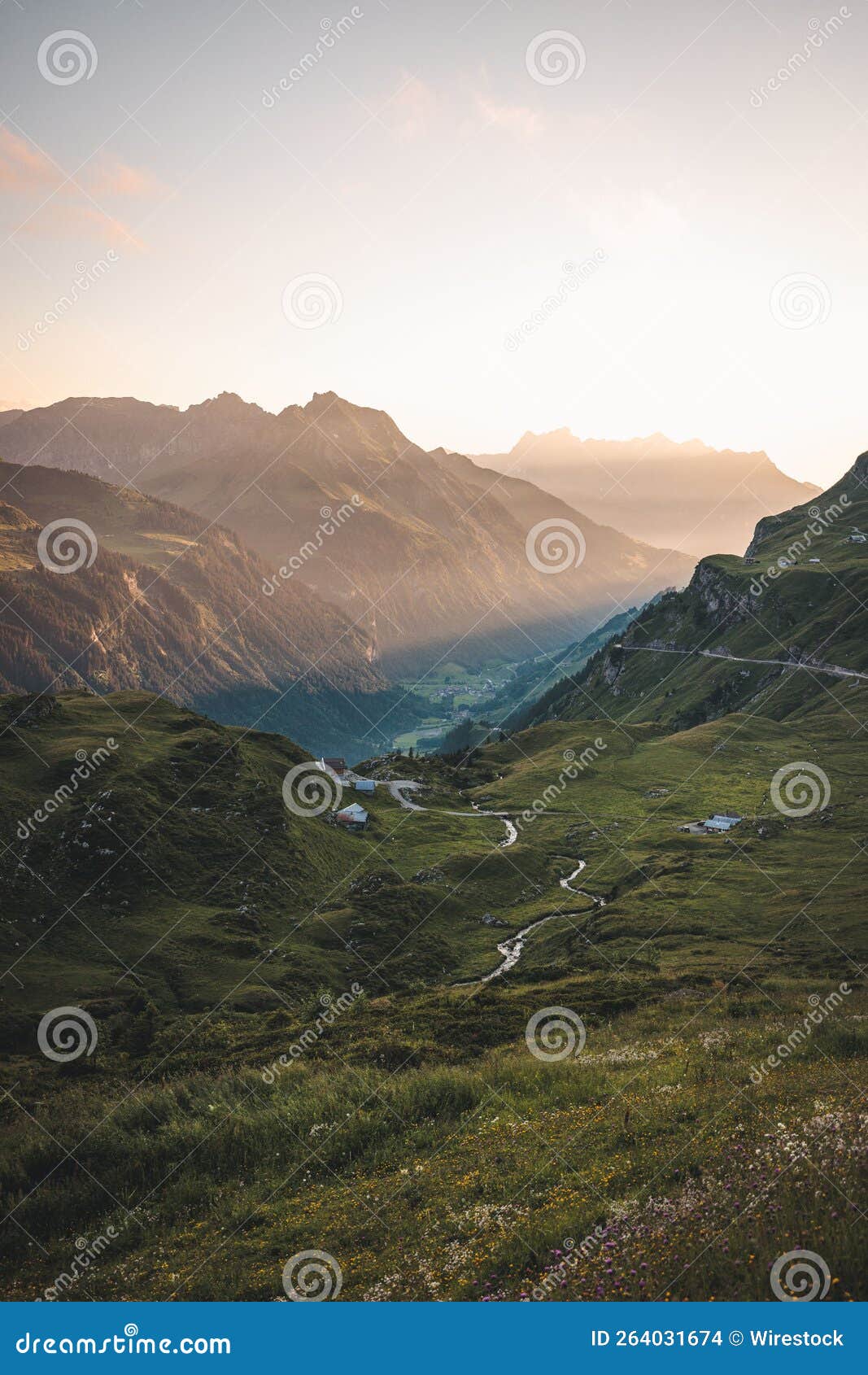 Scenic View of a Mountain Range Covered in Green Color Under the Sun ...