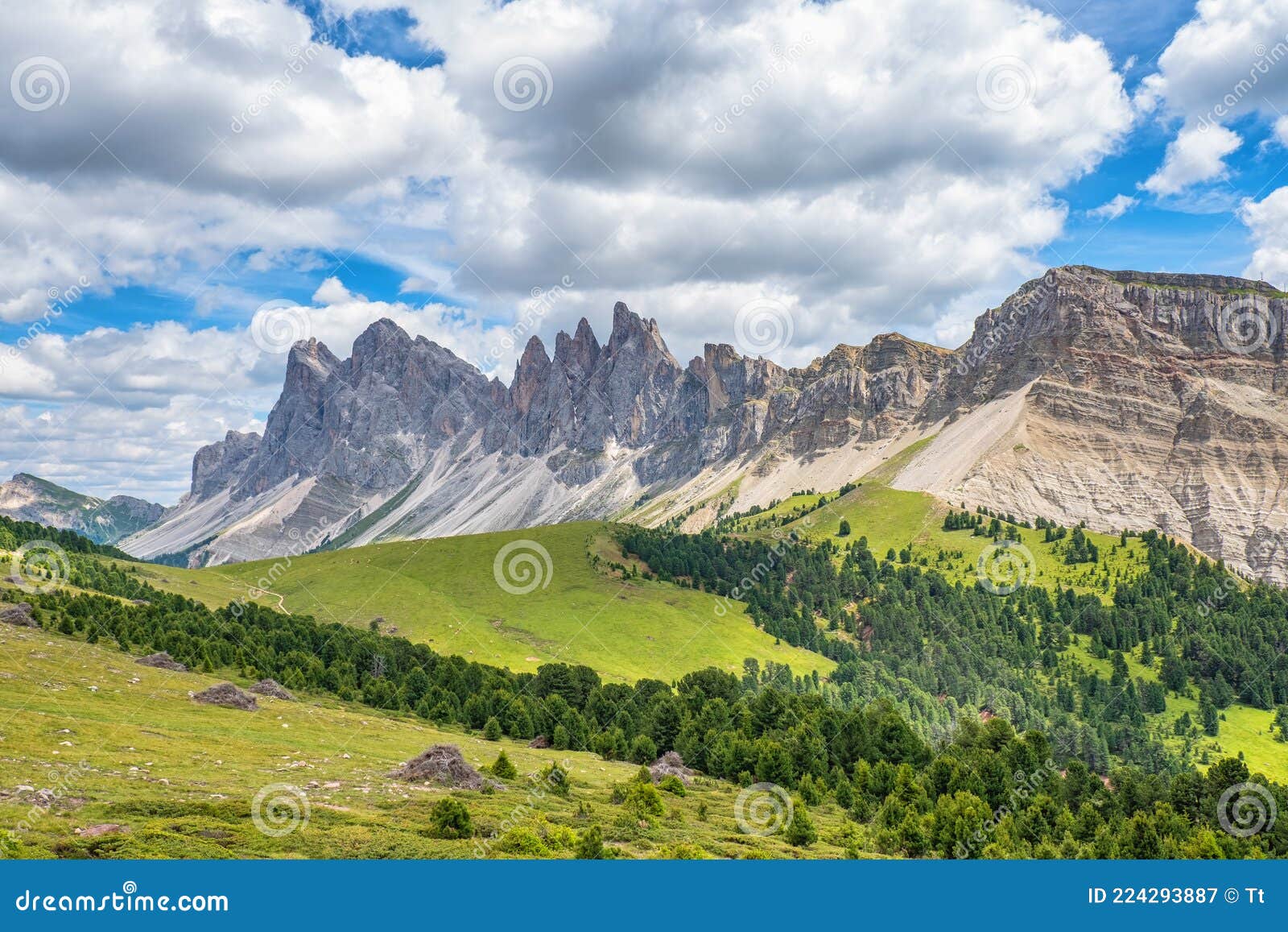 Scenic View at a Mountain Ridge in the Dolomites Stock Image - Image of ...