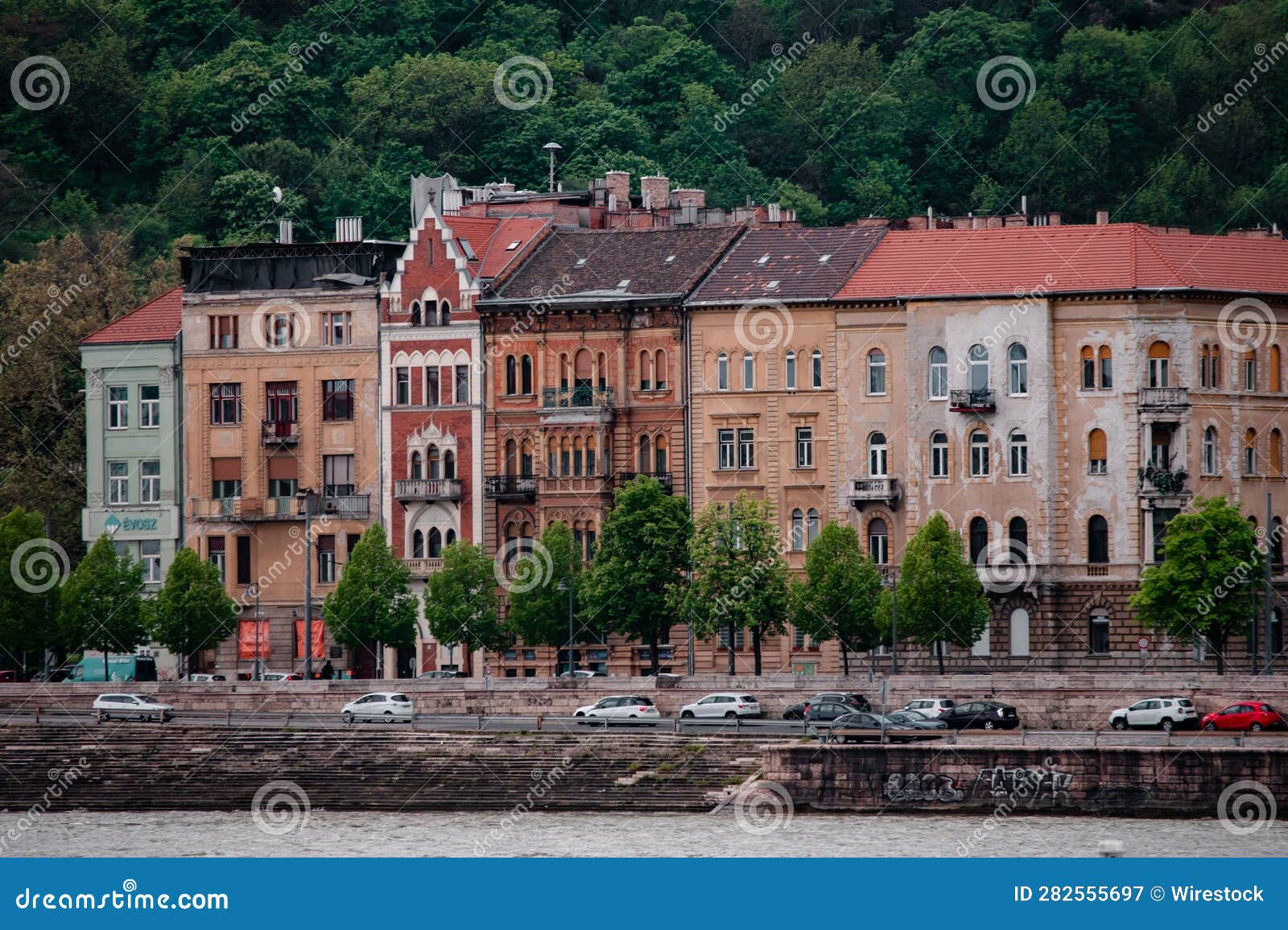 Scenic View of Multiple Architectural Structures Situated Along the ...
