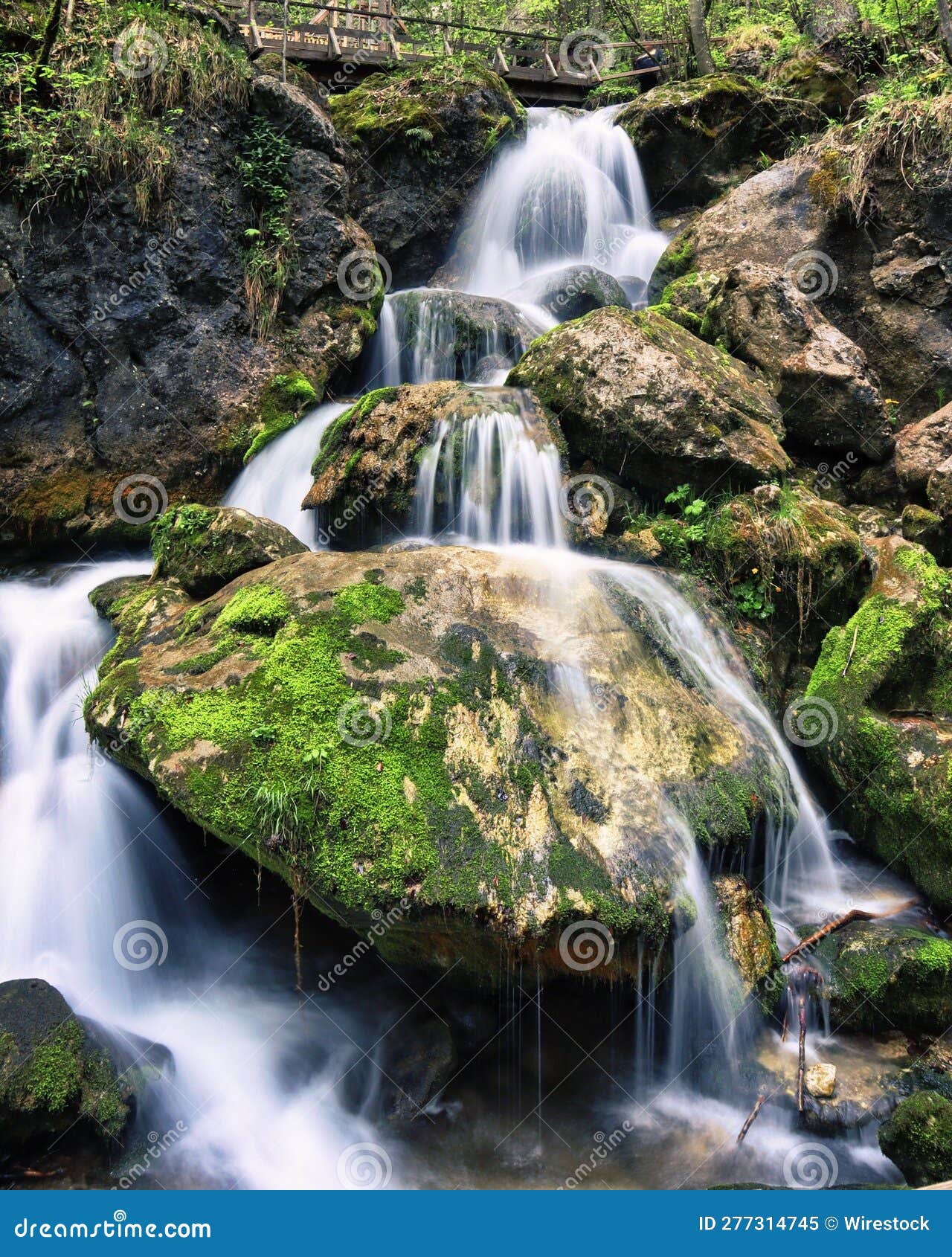 Scenic View of Myra Waterfalls Cascading Down the Mossy Rocks in ...