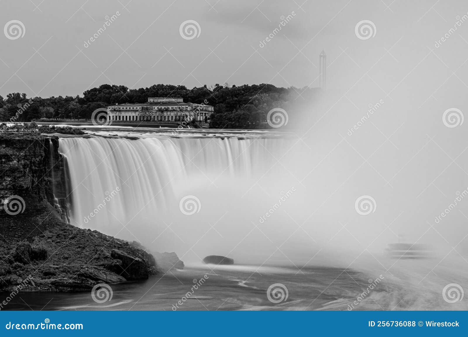 Scenic View of Niagara Falls in Long Exposure Effect Flowing on Rocks ...