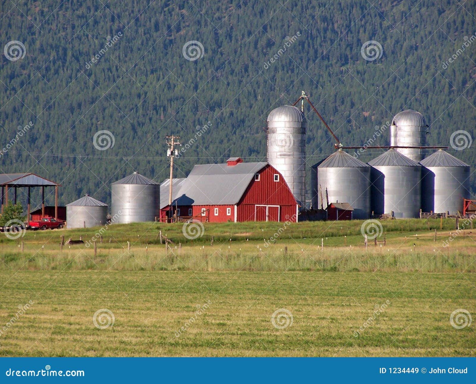 Scenic View of an Oregon Ranch. Stock Image - Image of horizon ...