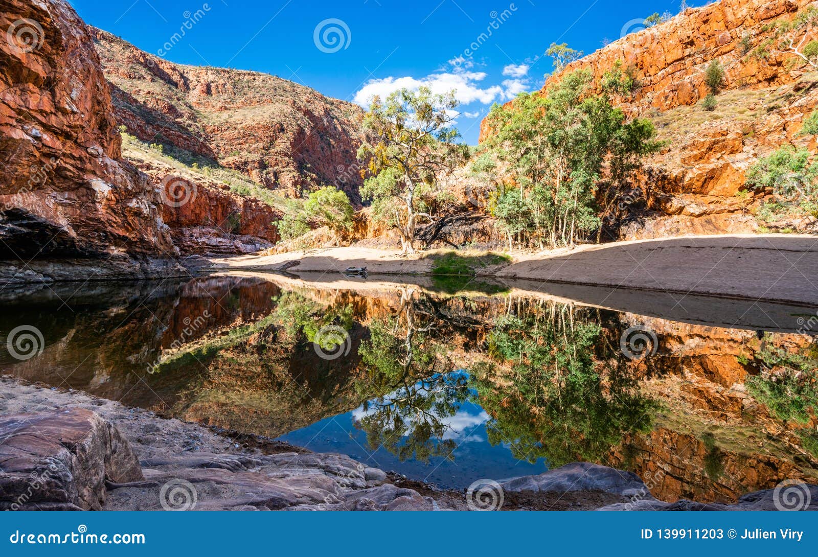 Scenic View of Ormiston Gorge Water Hole in the West MacDonnell Ranges ...