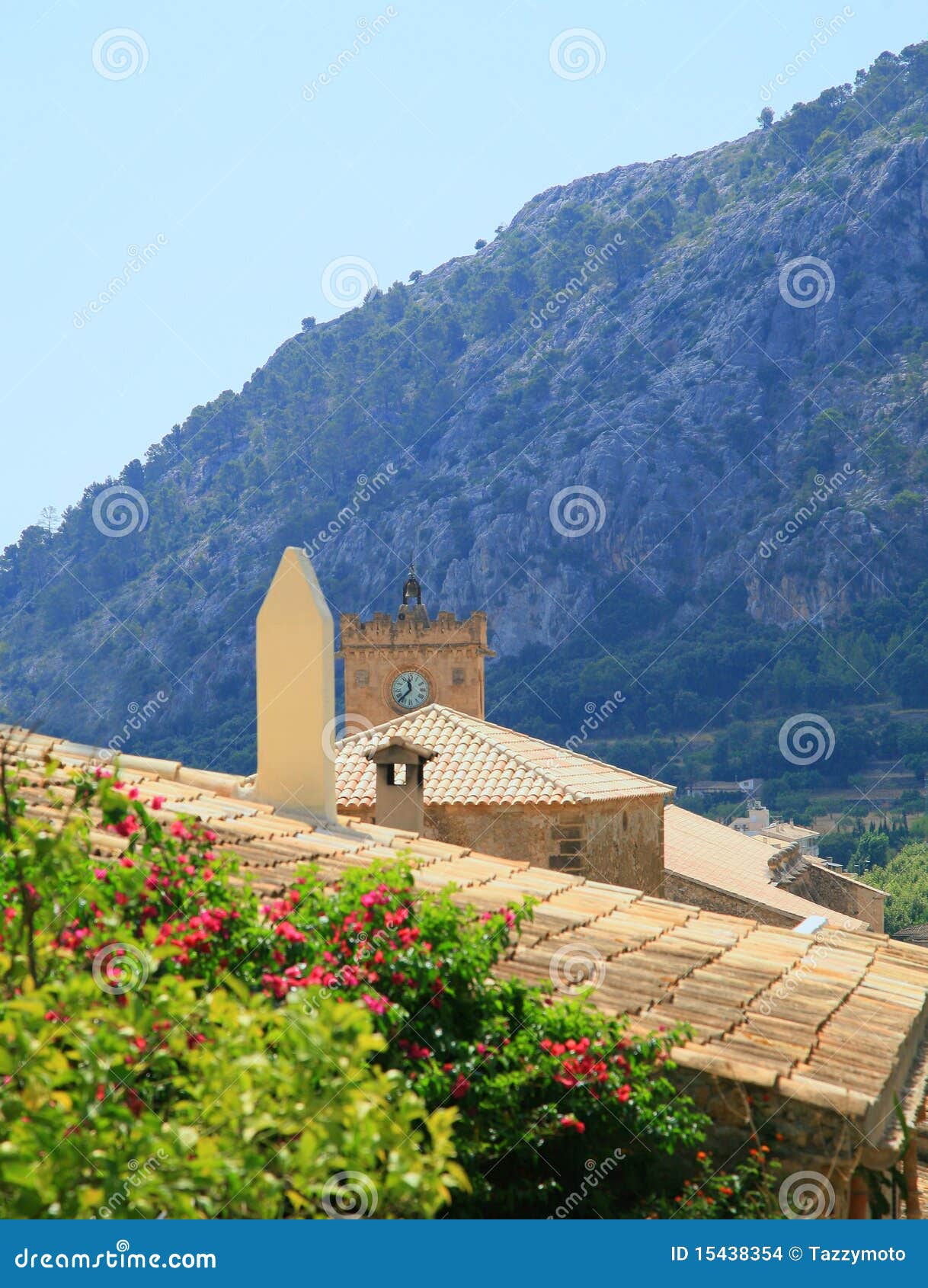 Scenic View Over Rooftops To Mountain Stock Photo - Image of ...