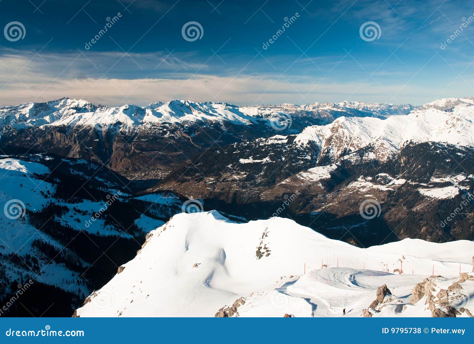 Scenic View Over Valley of Chur Stock Photo - Image of arosa, blue: 9795738