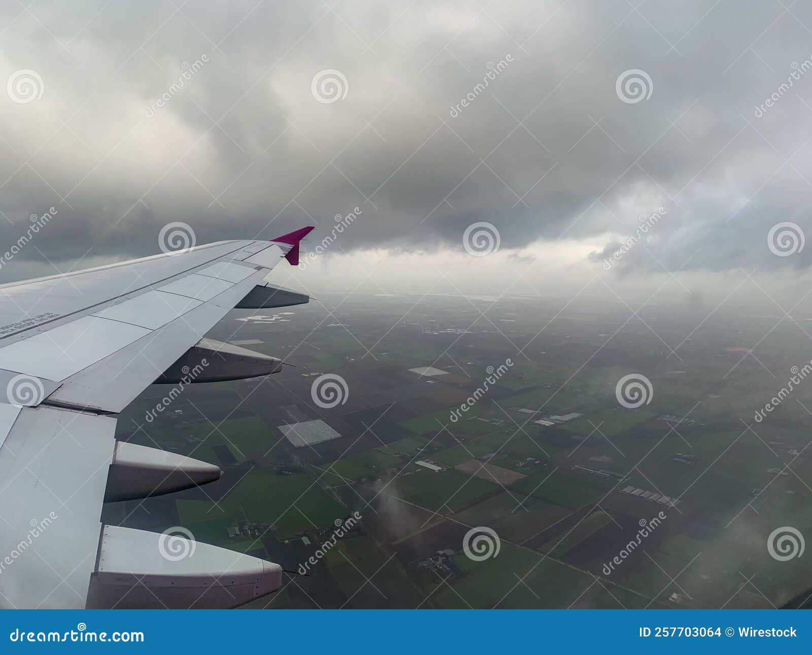 Scenic View of a Plane Wing High Above the Sky Stock Photo - Image of ...