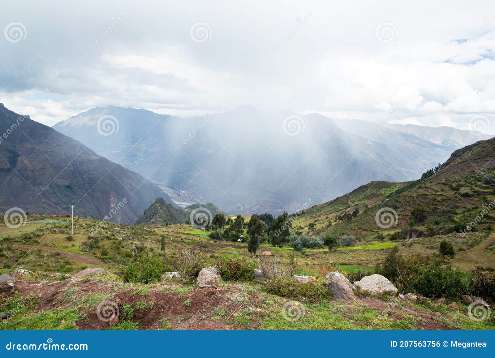 Peruvian Mountain Landscape Stock Photo - Image of hazy, mountain ...