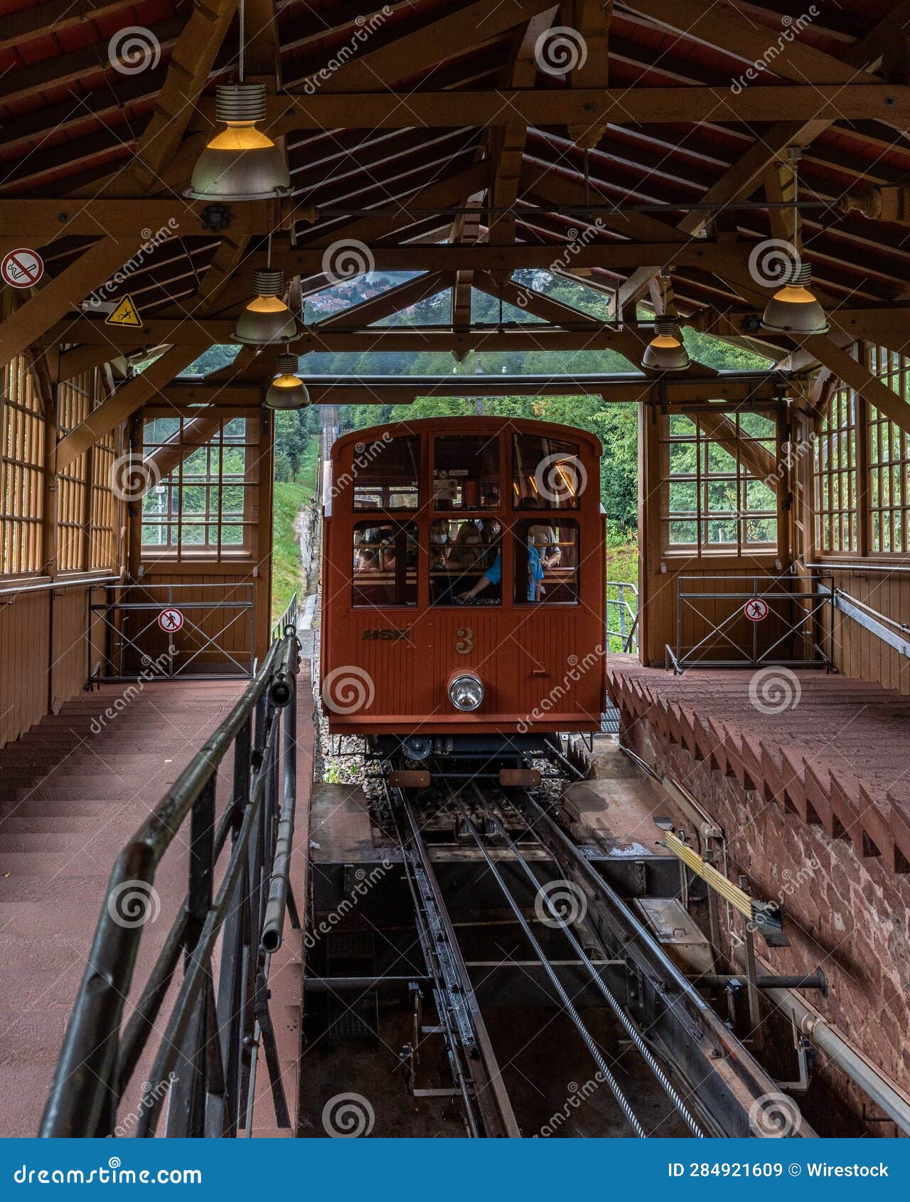 Scenic View of the Red Heidelberg Funicular at the Station Editorial ...