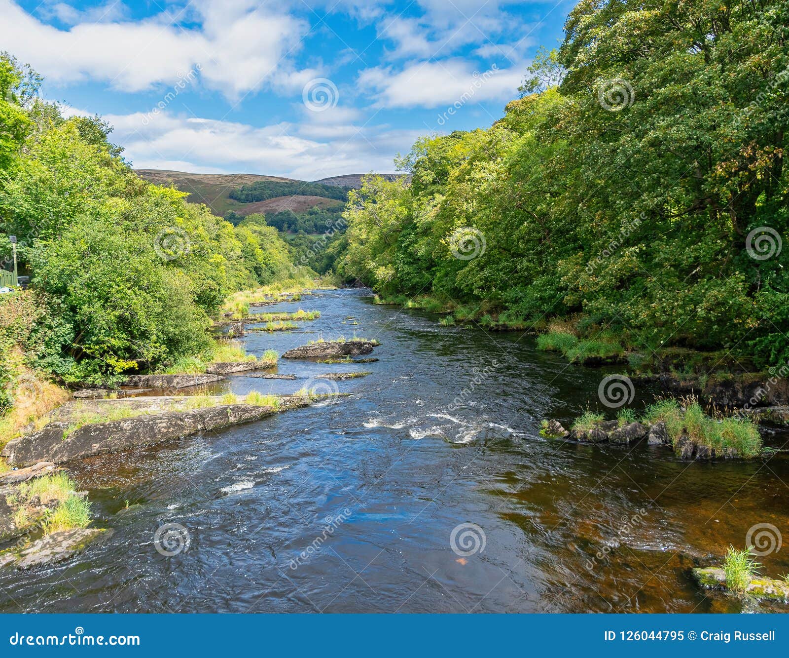 Scenic View of the River Dee at Llangollen Stock Image - Image of white ...