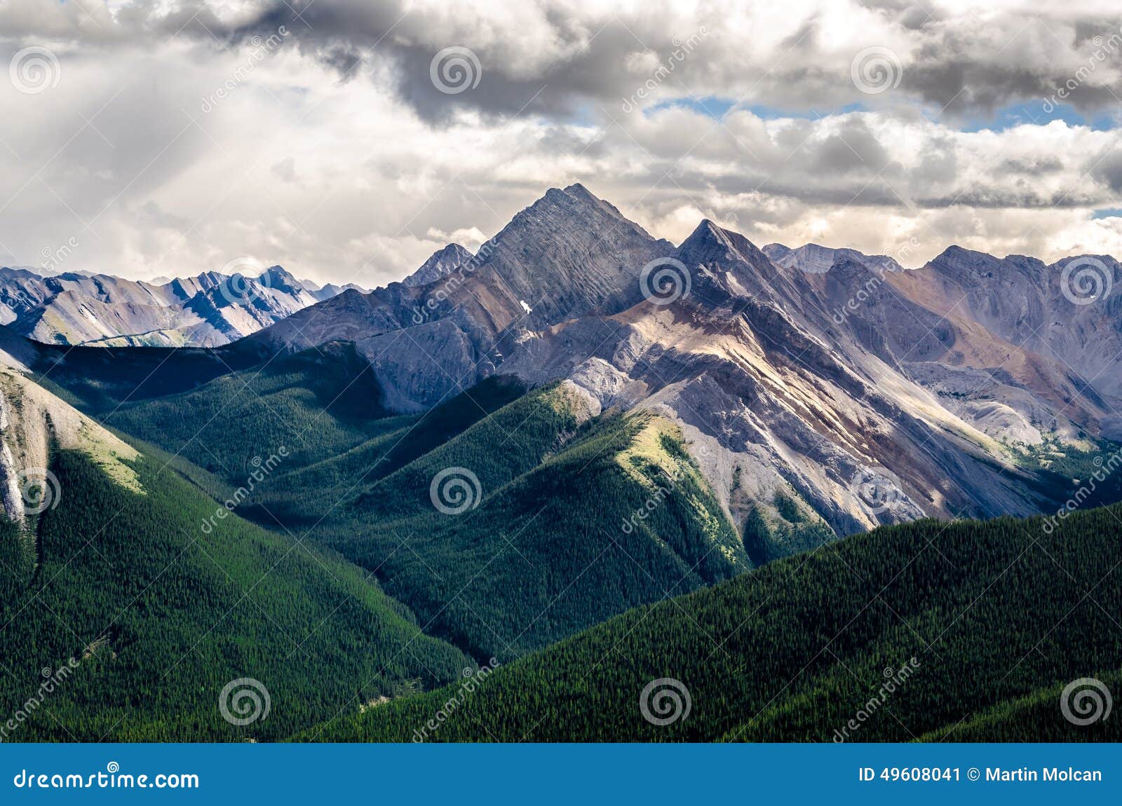 Scenic View of Rocky Mountains Range, Alberta, Canada Stock Image ...