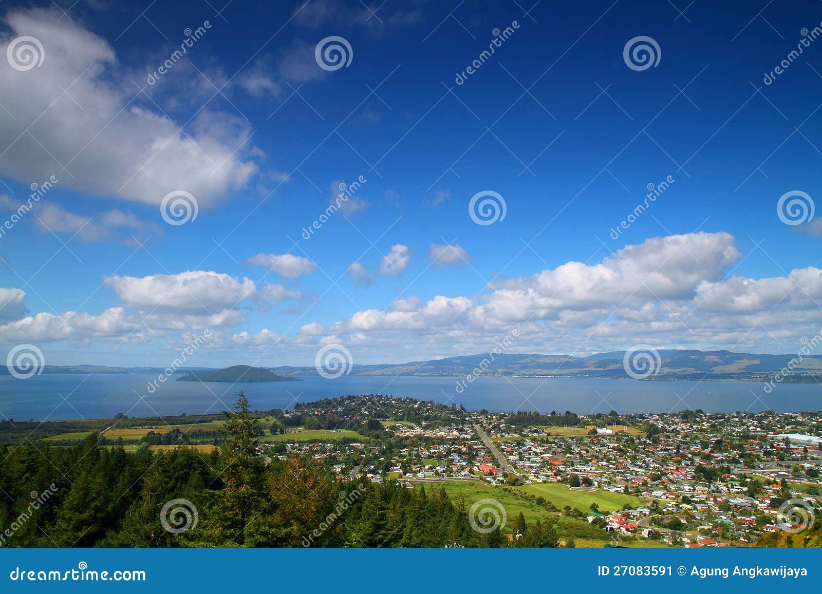 Scenic View of Rotorua City Stock Image - Image of tourism, polynesia ...