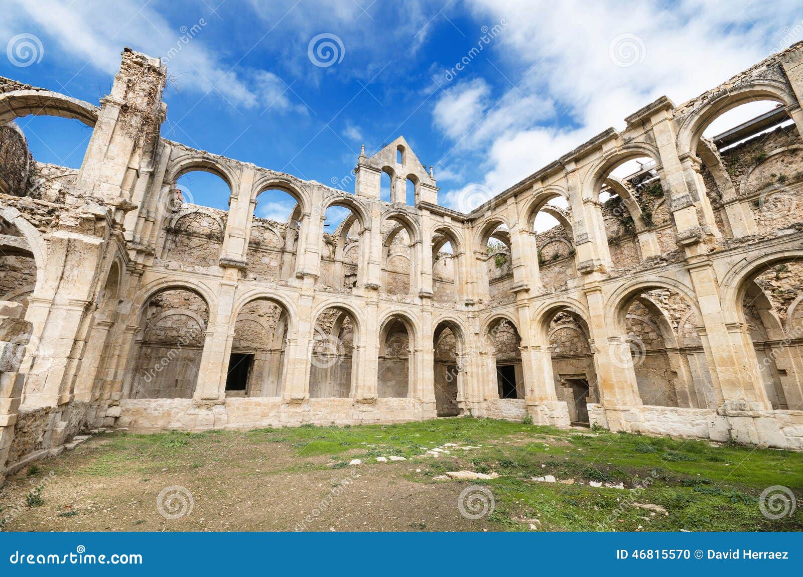Scenic View of the Ruined Cloister of an Abandoned Monastery. Stock ...