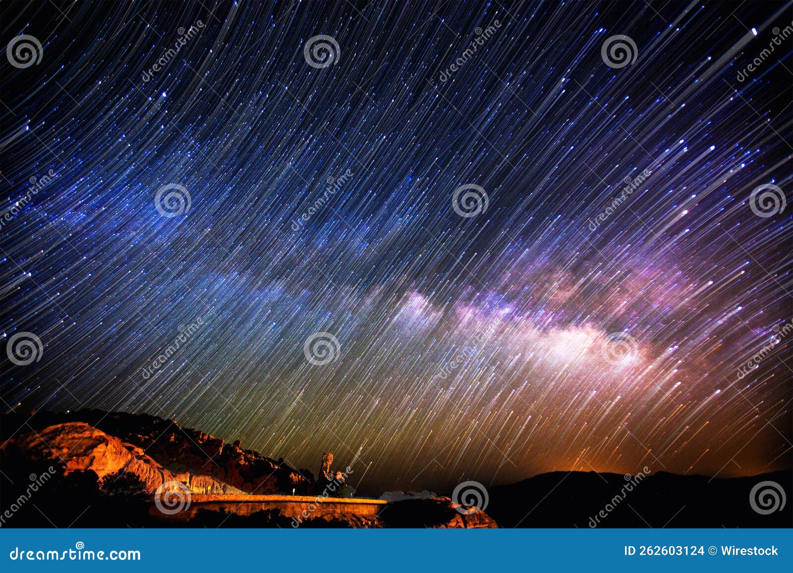 Scenic View the Starfall in the Night Sky Stock Photo - Image of ...