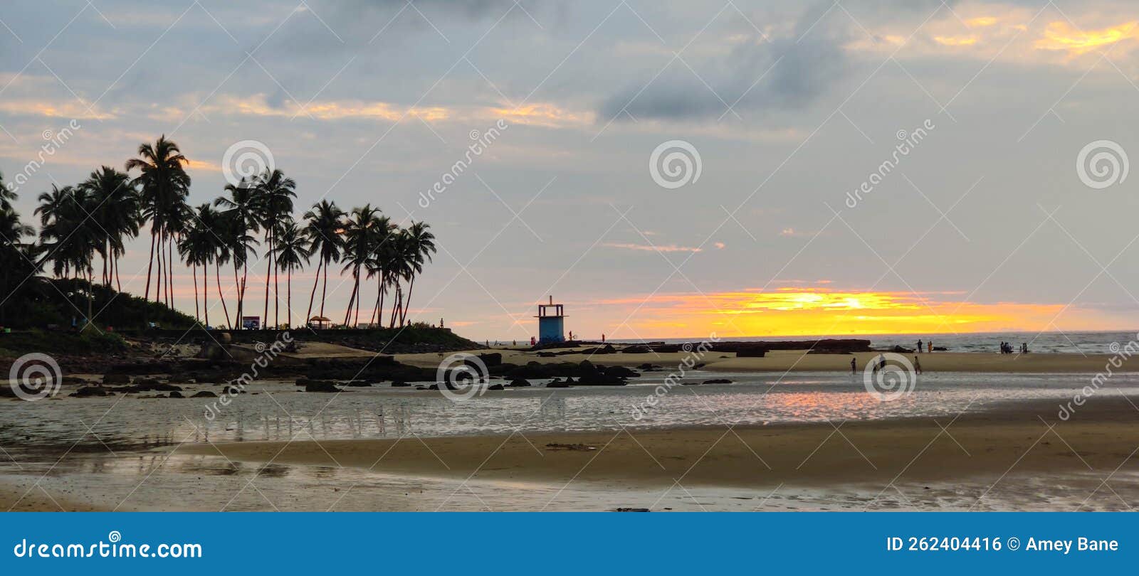 Scenic View of Sunset from the Calangute Beach in Goa. Stock Photo ...